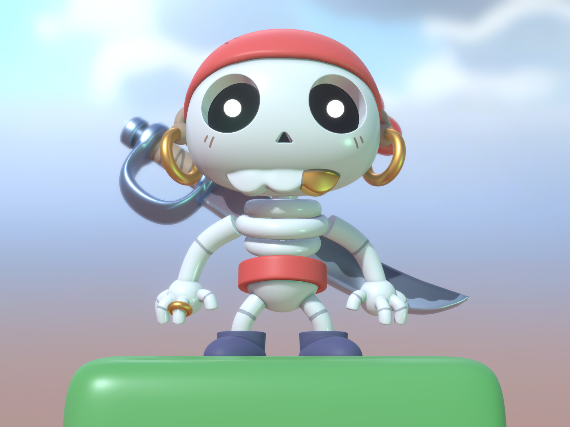 ArtStation - Daily practice-Skeleton pirate 3D