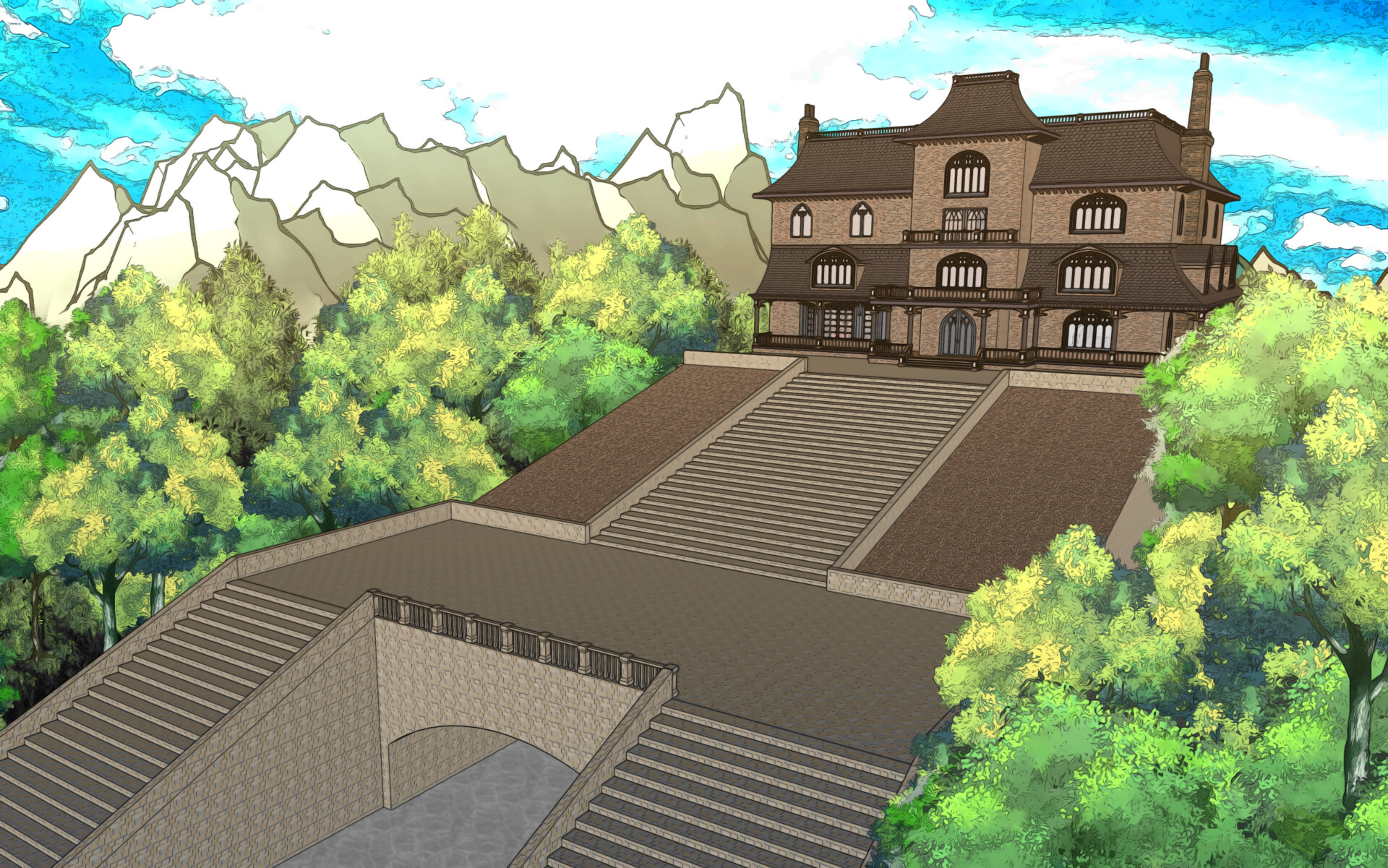 ArtStation - Quick Background, Mansion
