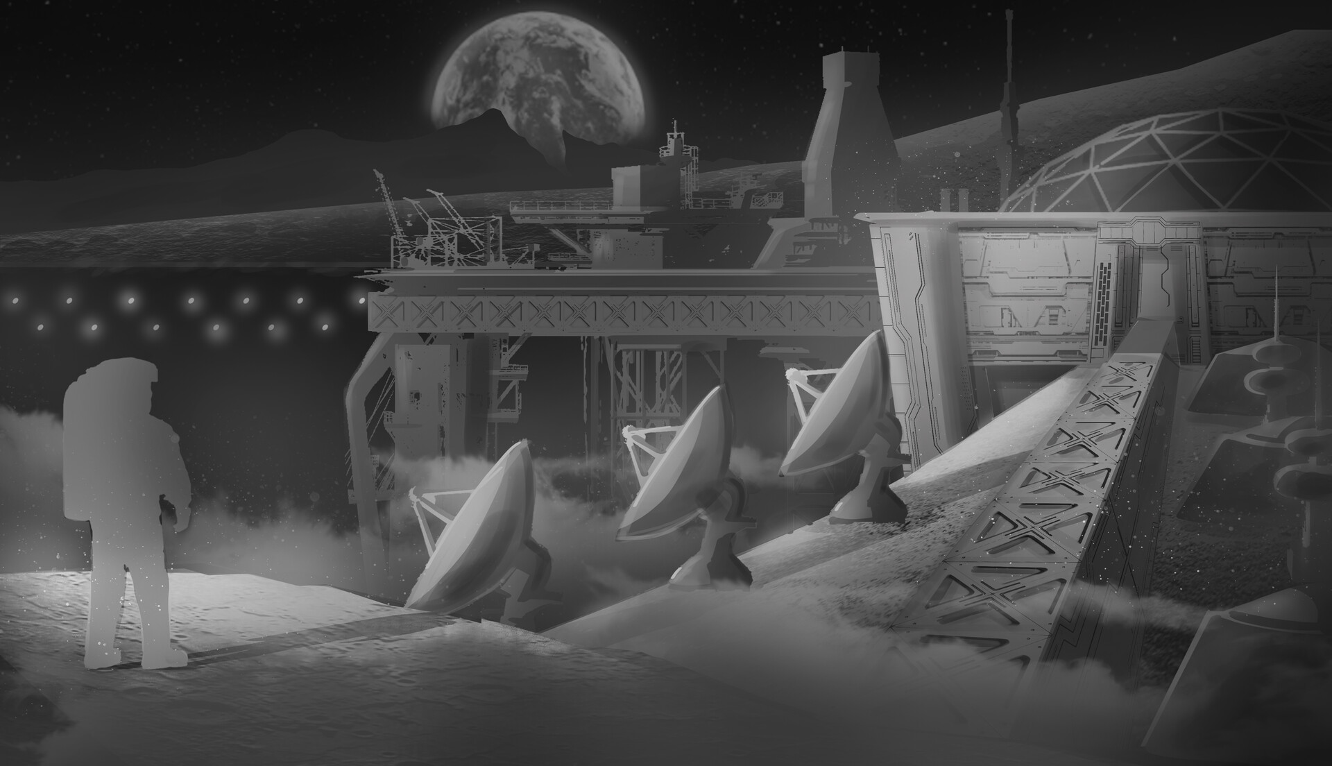 Michael Monroe - Moon Base Rough Concepts