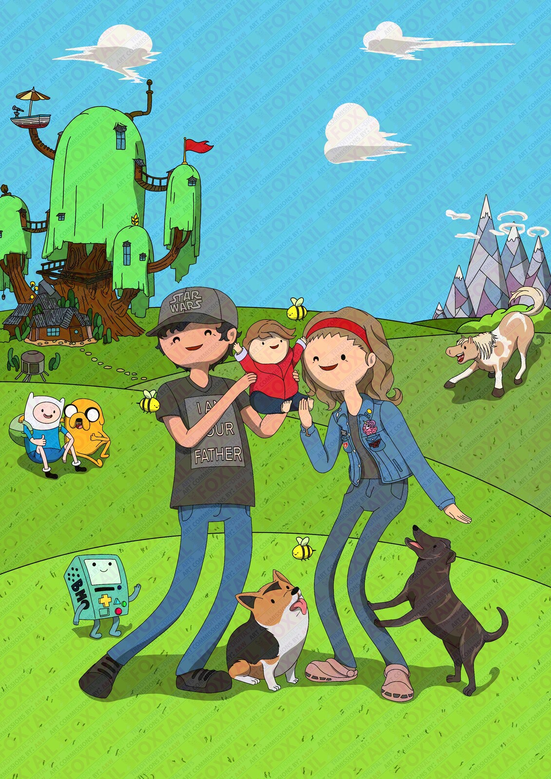 Foxtail - Adventure time style family portrait