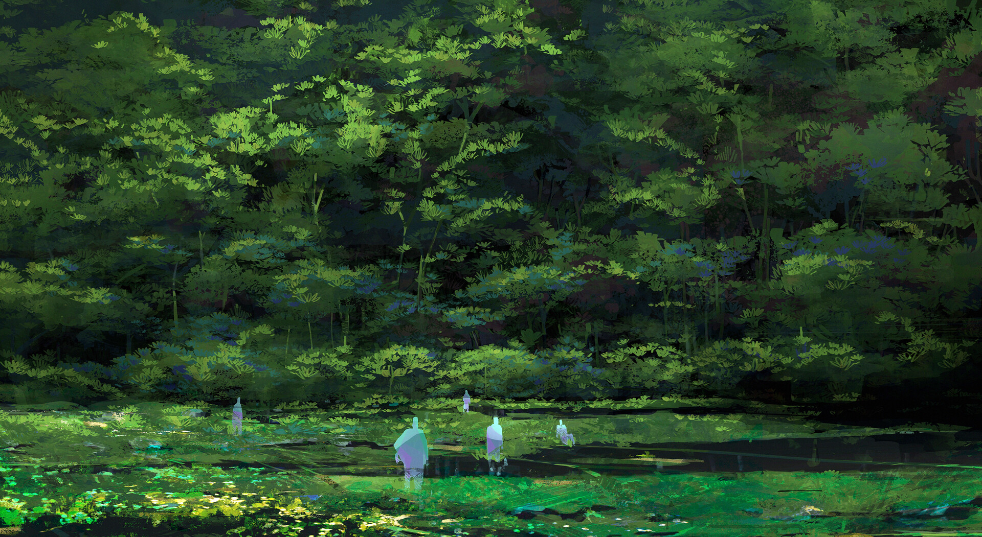 ArtStation - Spirits forest sketch