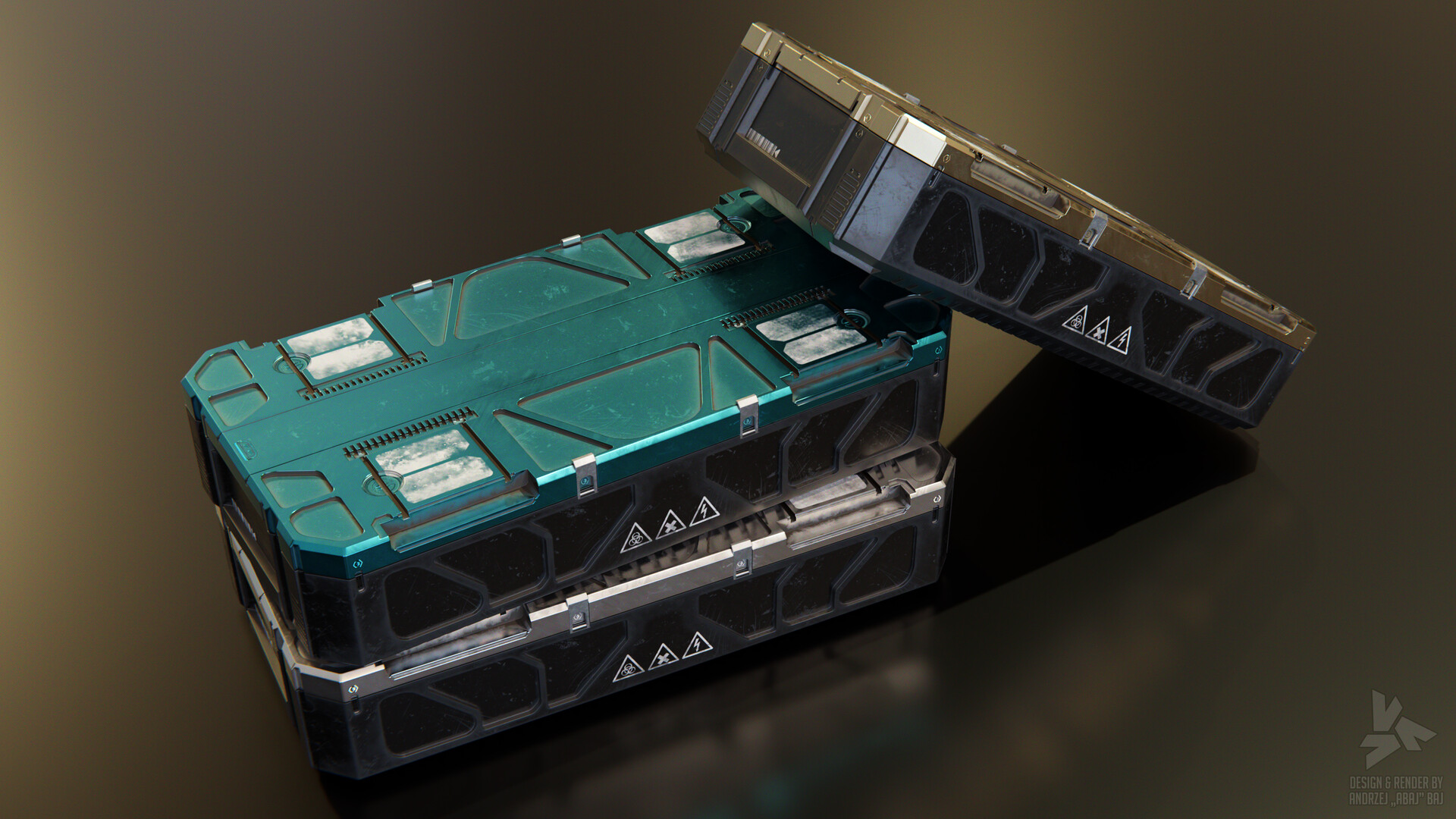 Andrzej Baj - Sci-fi crate / container model
