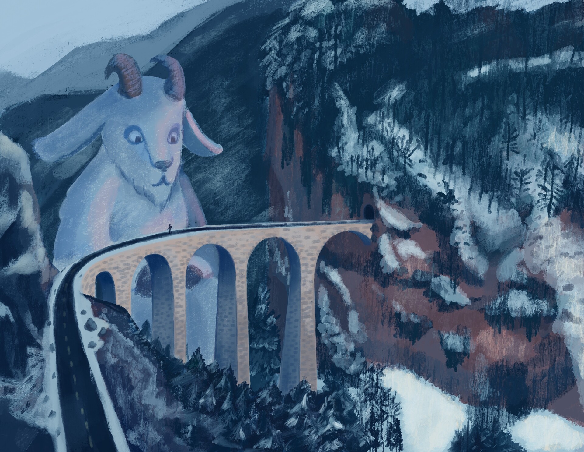 ArtStation - Giant Goatman and his bridge