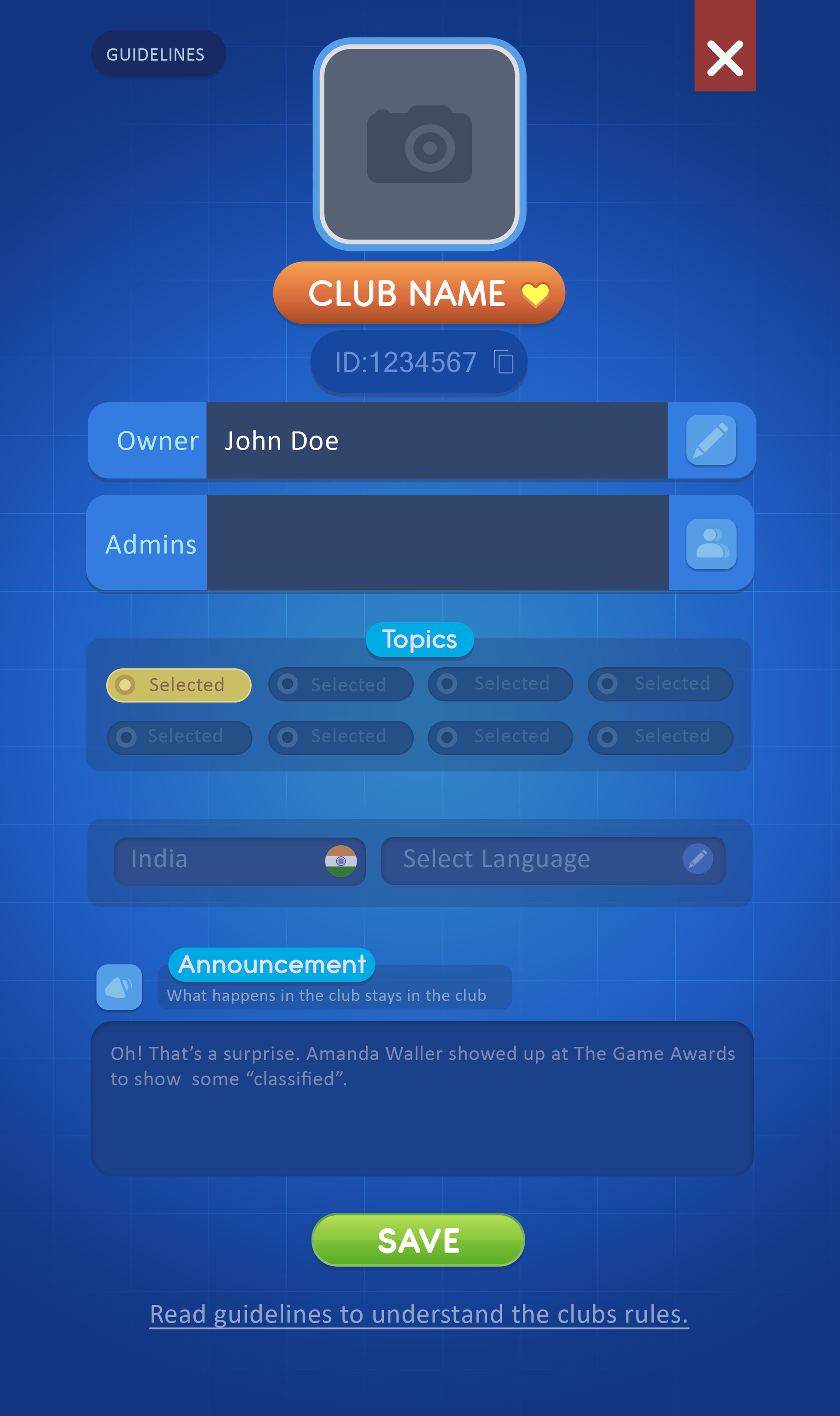sreeni art - UI Profile Screen.