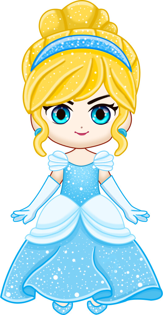 how to draw chibi cinderella