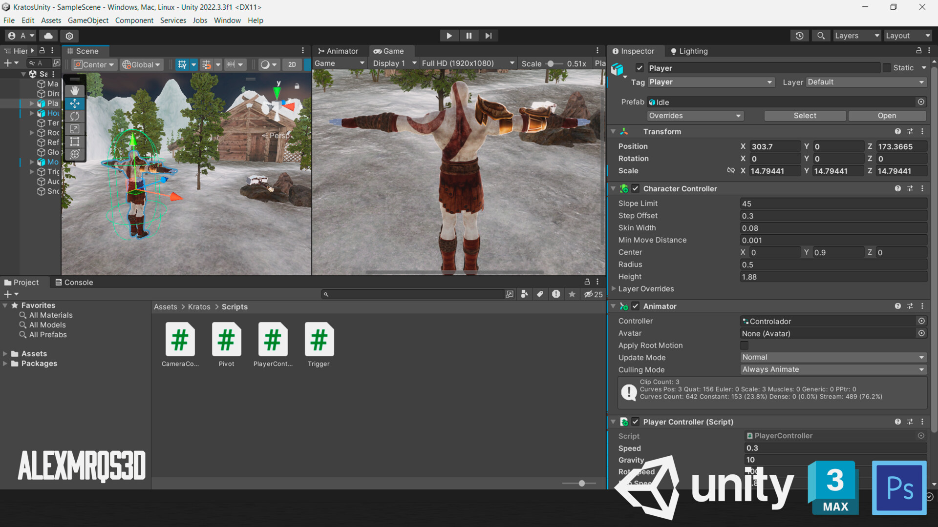 Alexandre Marques - Thor Hammer (God Of War) + House + Unity Scene