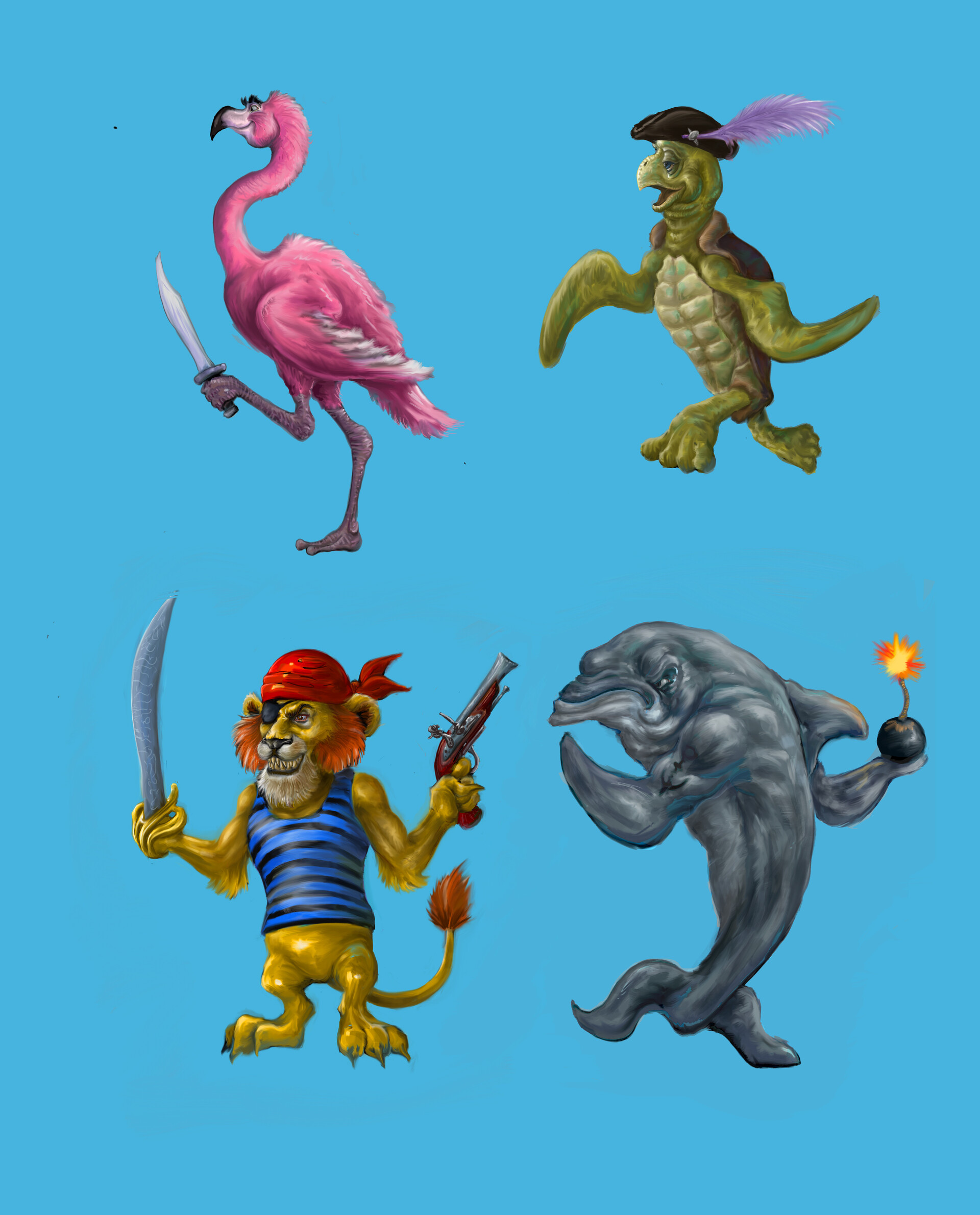 ArtStation - Cartoon style concepts of various NPC for a mobile game