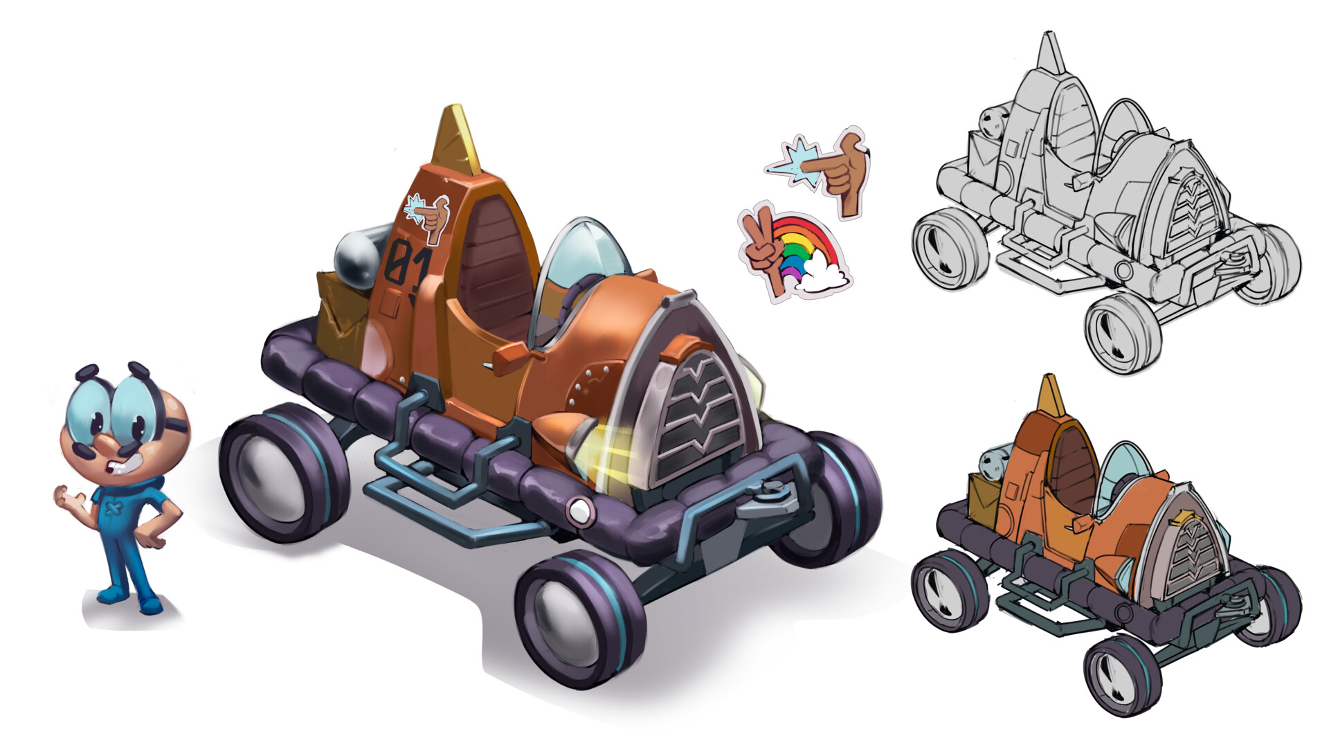 ArtStation - racing kart concept for a base game.