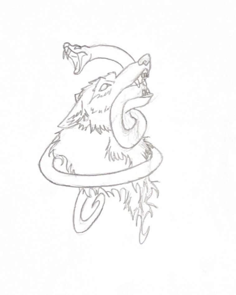 ArtStation - Wolf and snake design