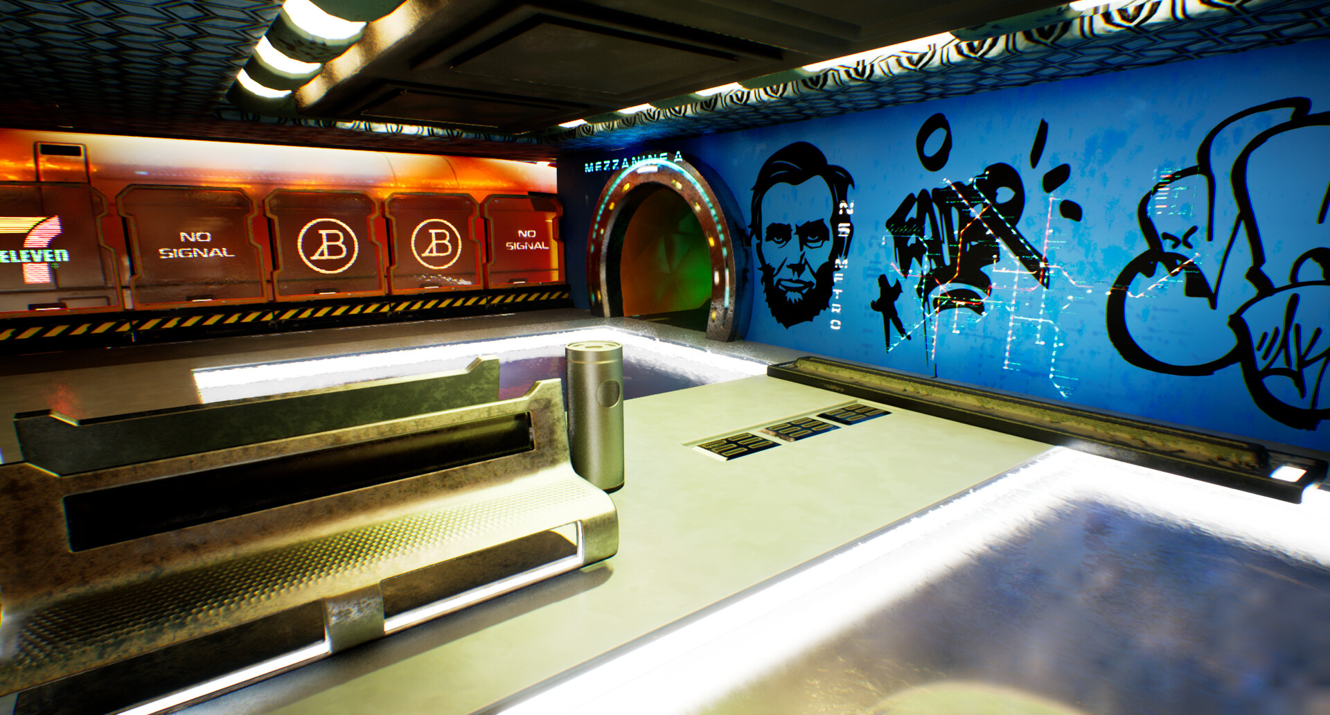 Graduation Project : Stylized Cyberpunk Subway Station by Mohamed Amine ...