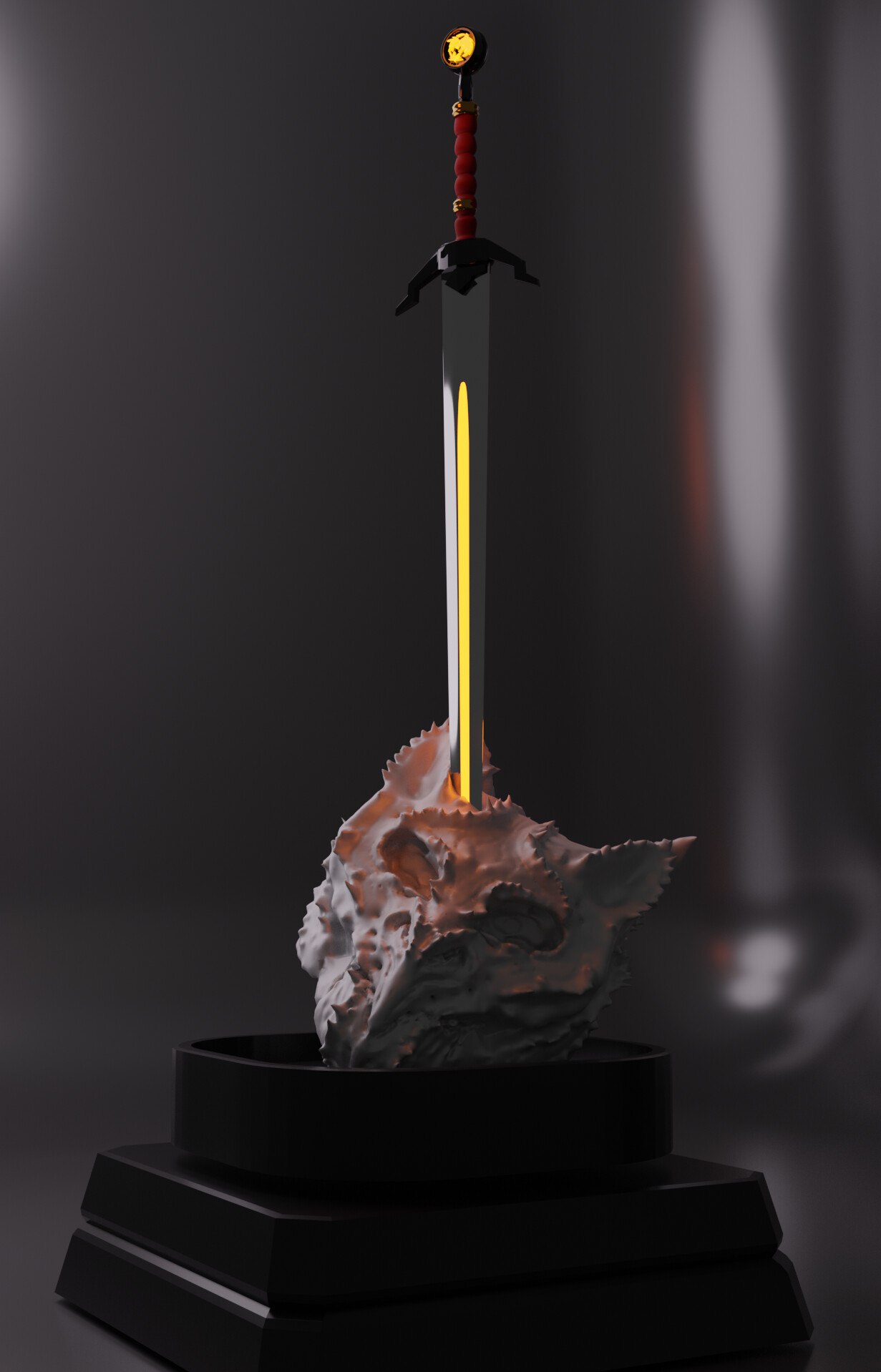 ArtStation - Sword in a monster head, 3D model and print