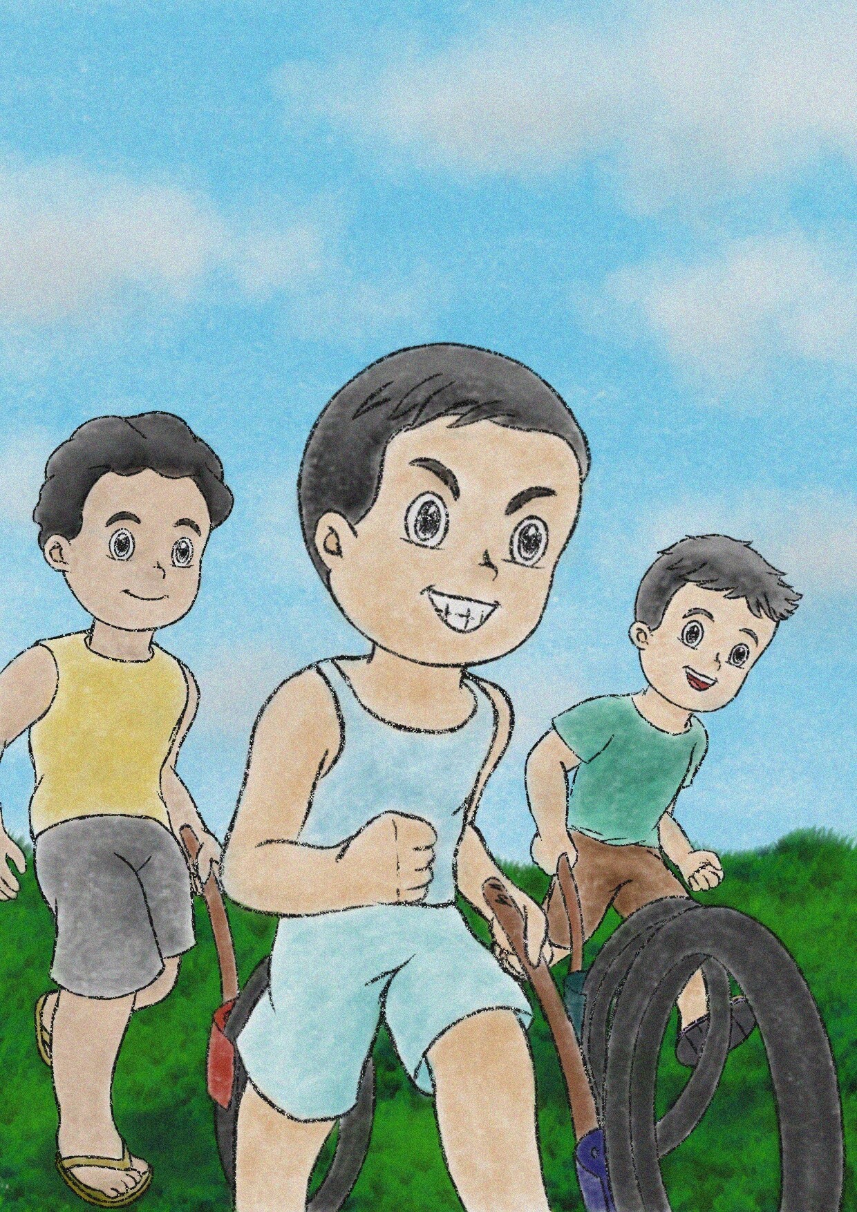ArtStation - Kids from Philippines playing wheels