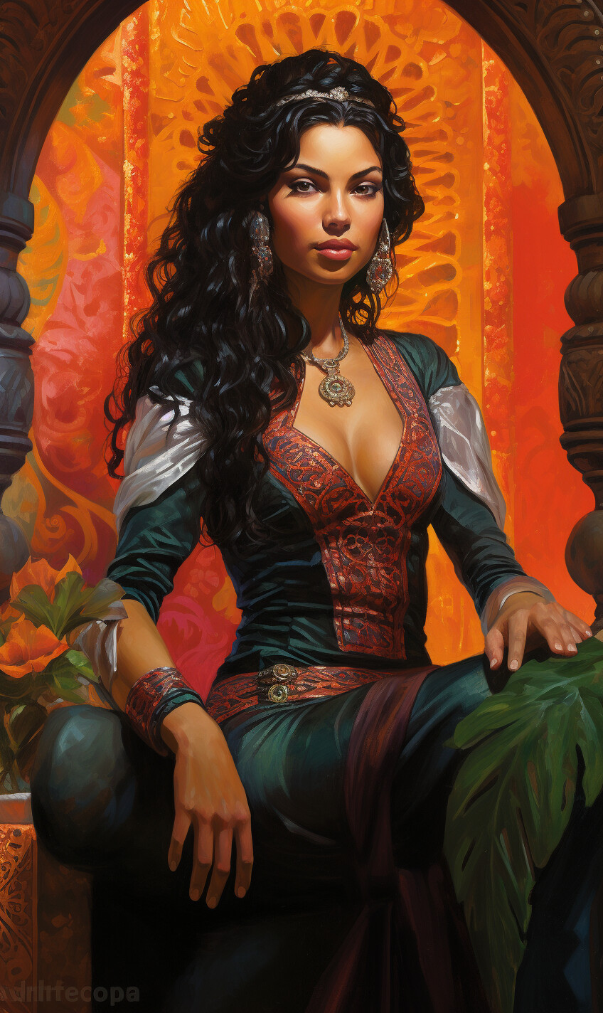 Midjourney Rando - gorgeous leggy female mage