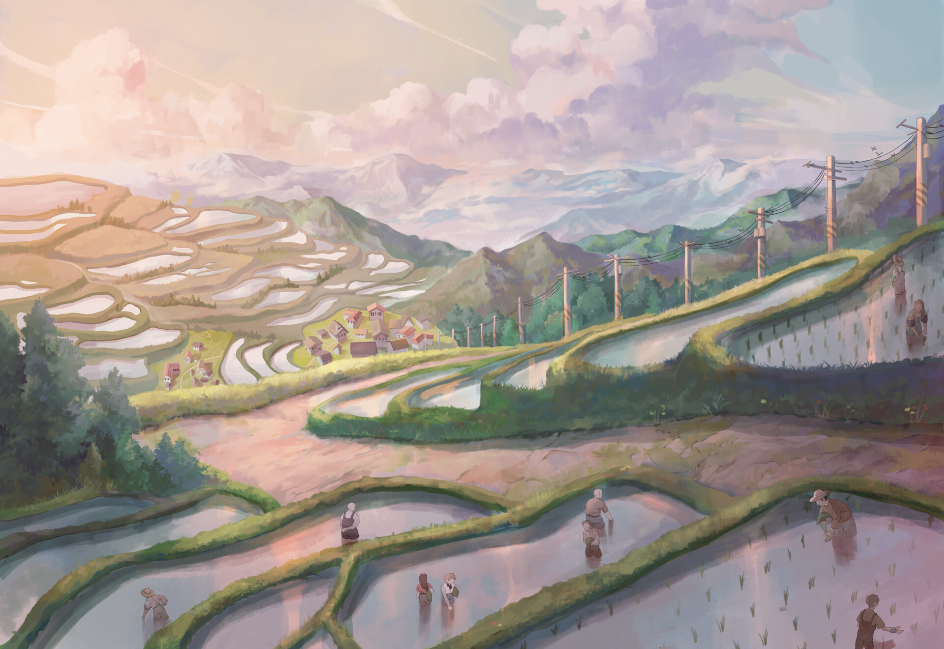 ArtStation - rice paddy