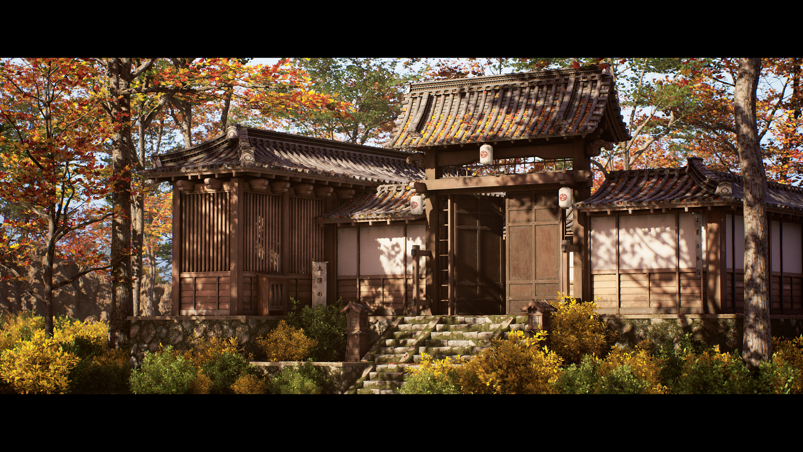 FastTrackTutorials - Japanese Temple Environment - Tutorial End Result