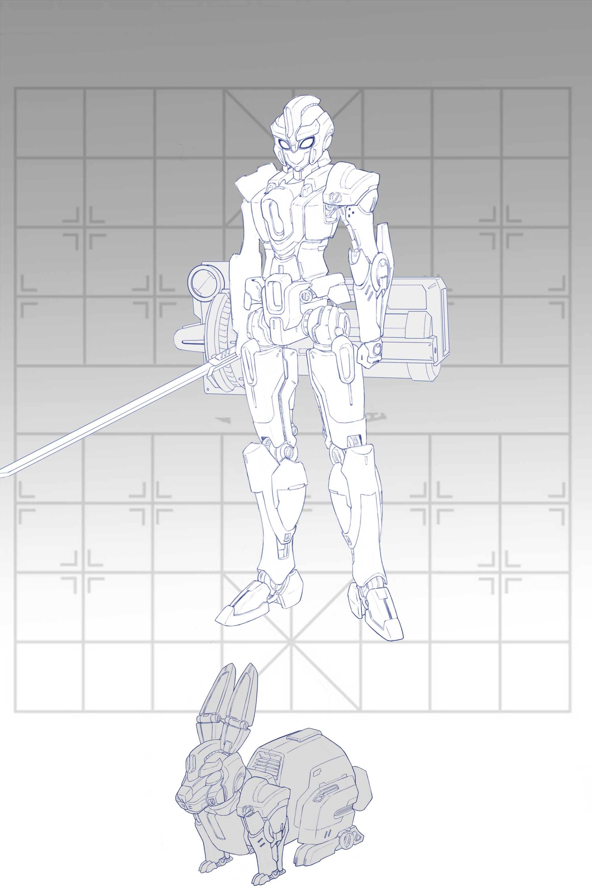 ArtStation - practise work，Chinese chess Robot design “Pawn” “兵”