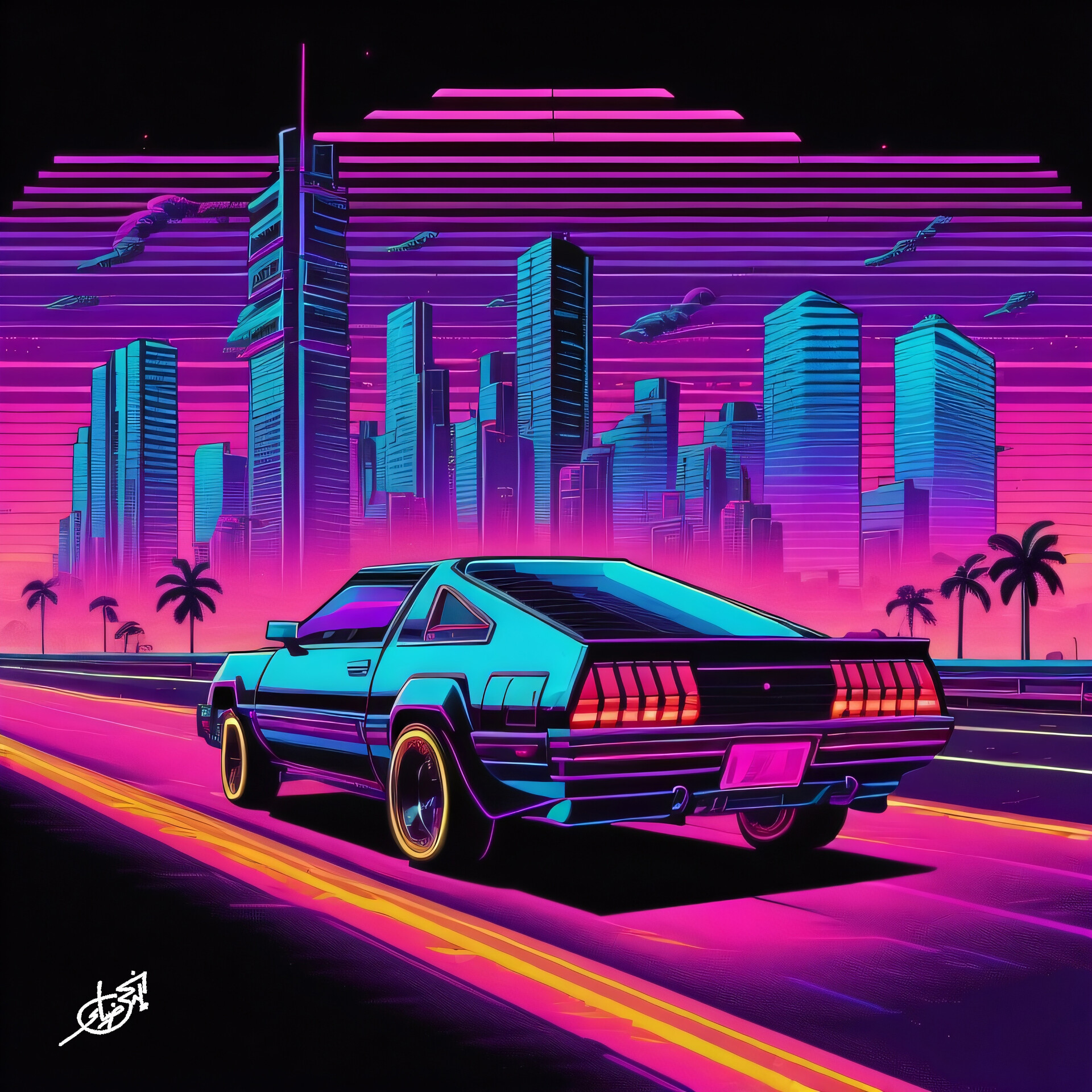 ArtStation - 80s Style Mixed Media Digital Painting Photoshop