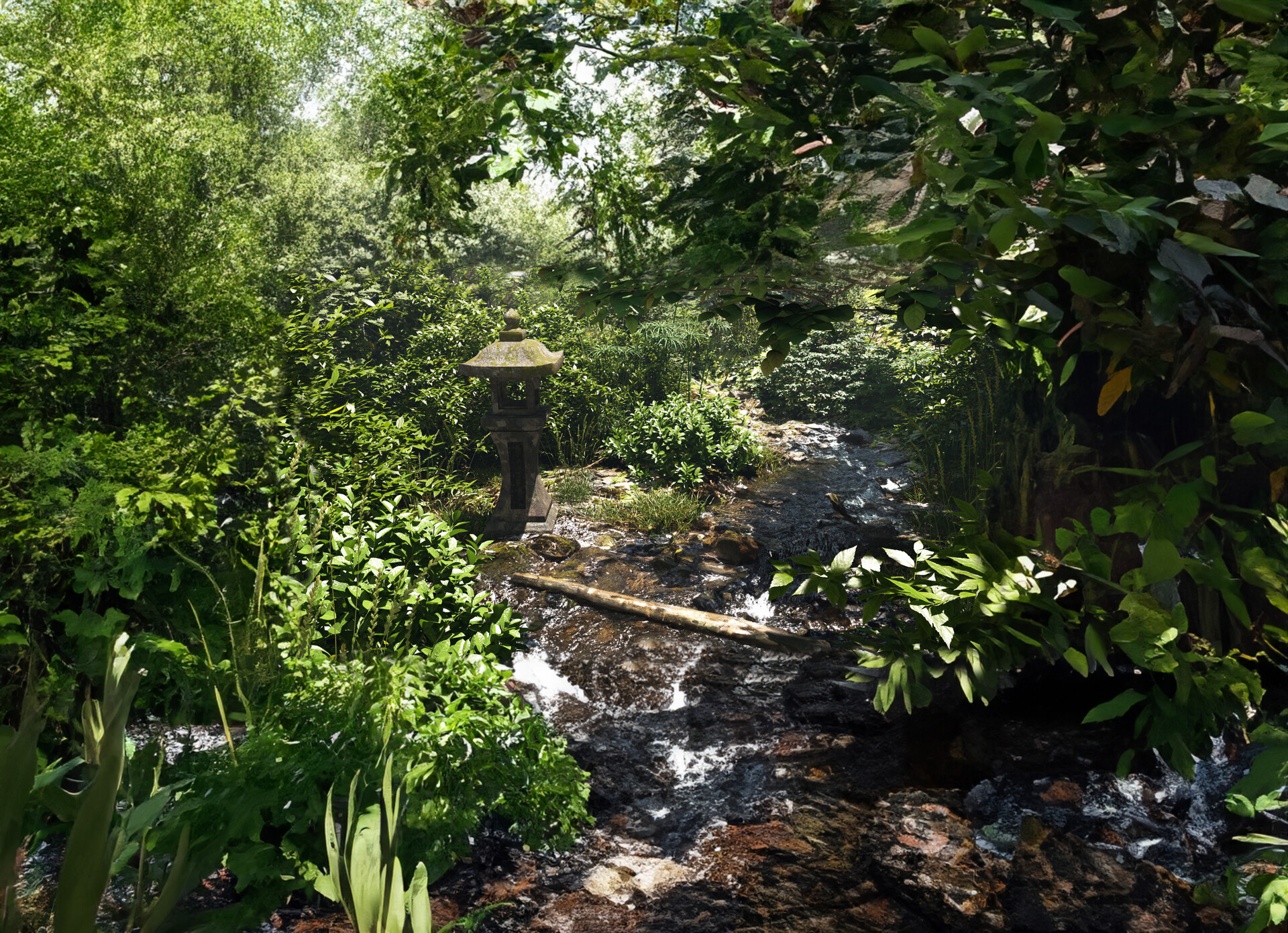 ArtStation - Garden (playing with Vue + PlantCatalog + Photoshop Beta)