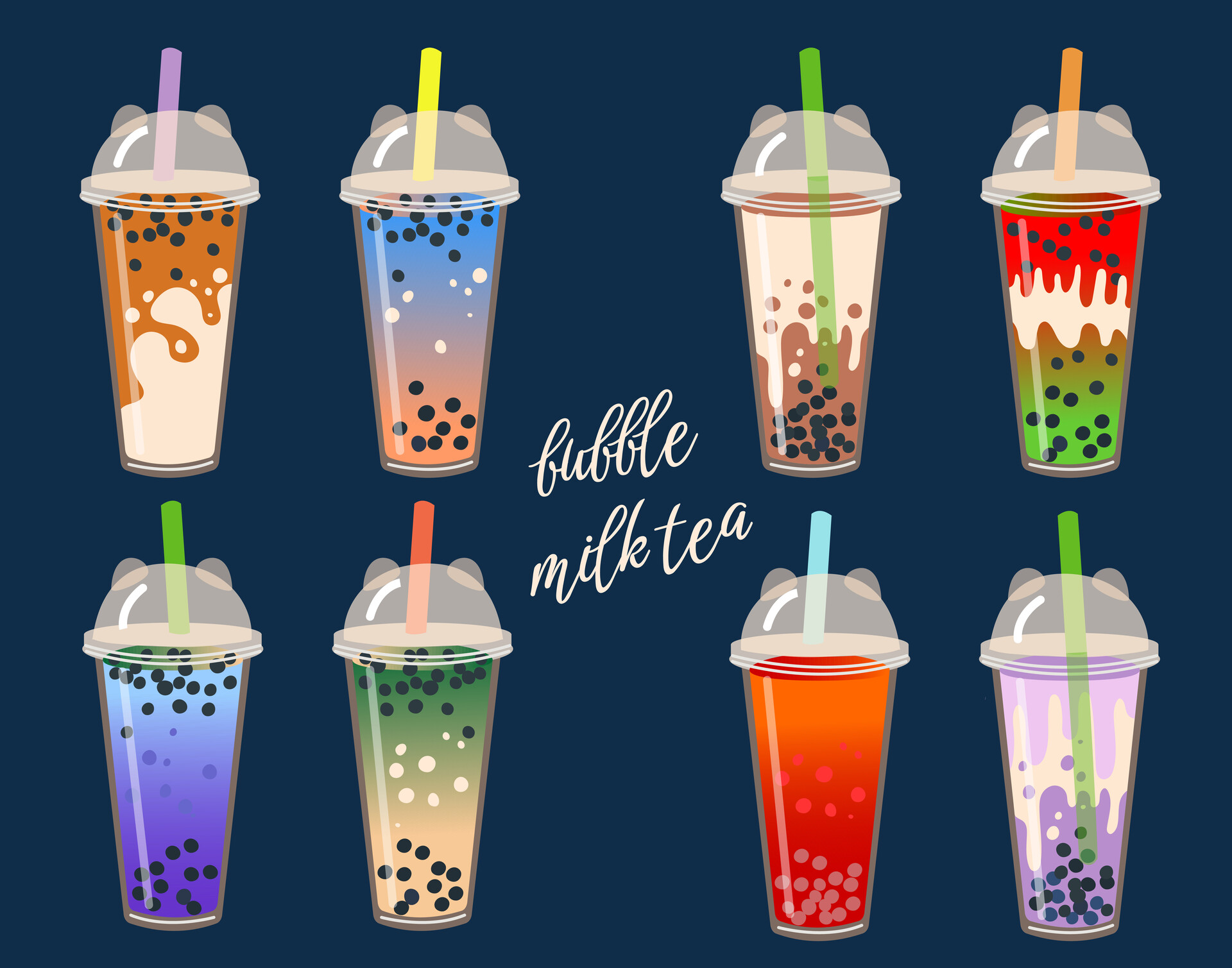 ArtStation - Milk bubble tea collection