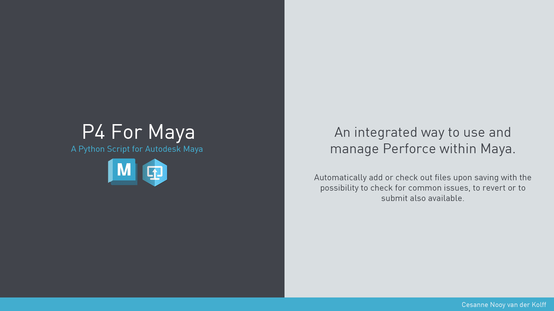 Cesanne Nooy van der Kolff - P4 for Maya [SCRIPT]