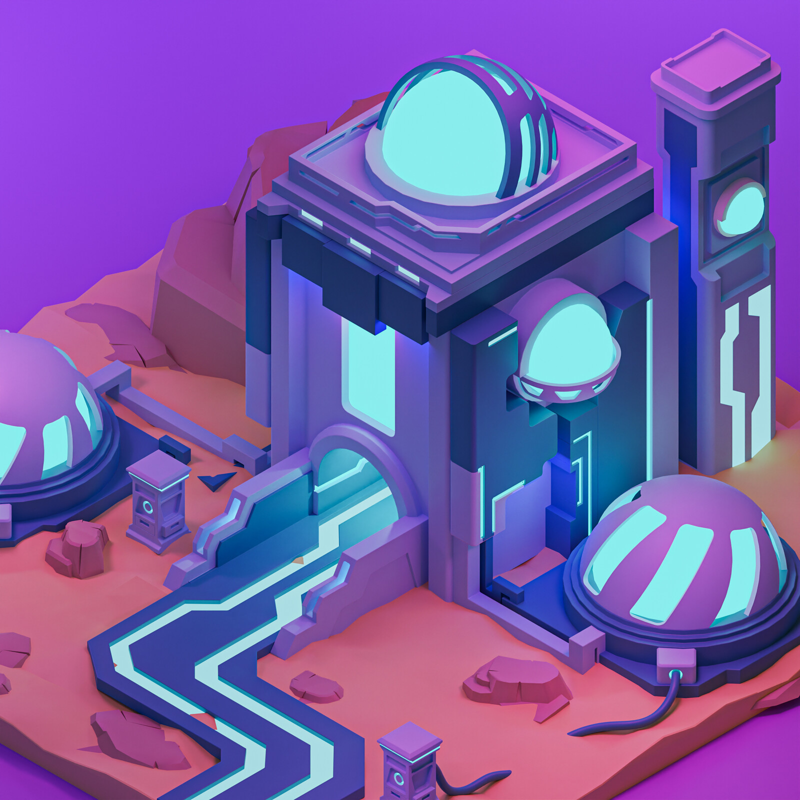 Dhrubo Majumder - 3D low poly Sci Fi game environment