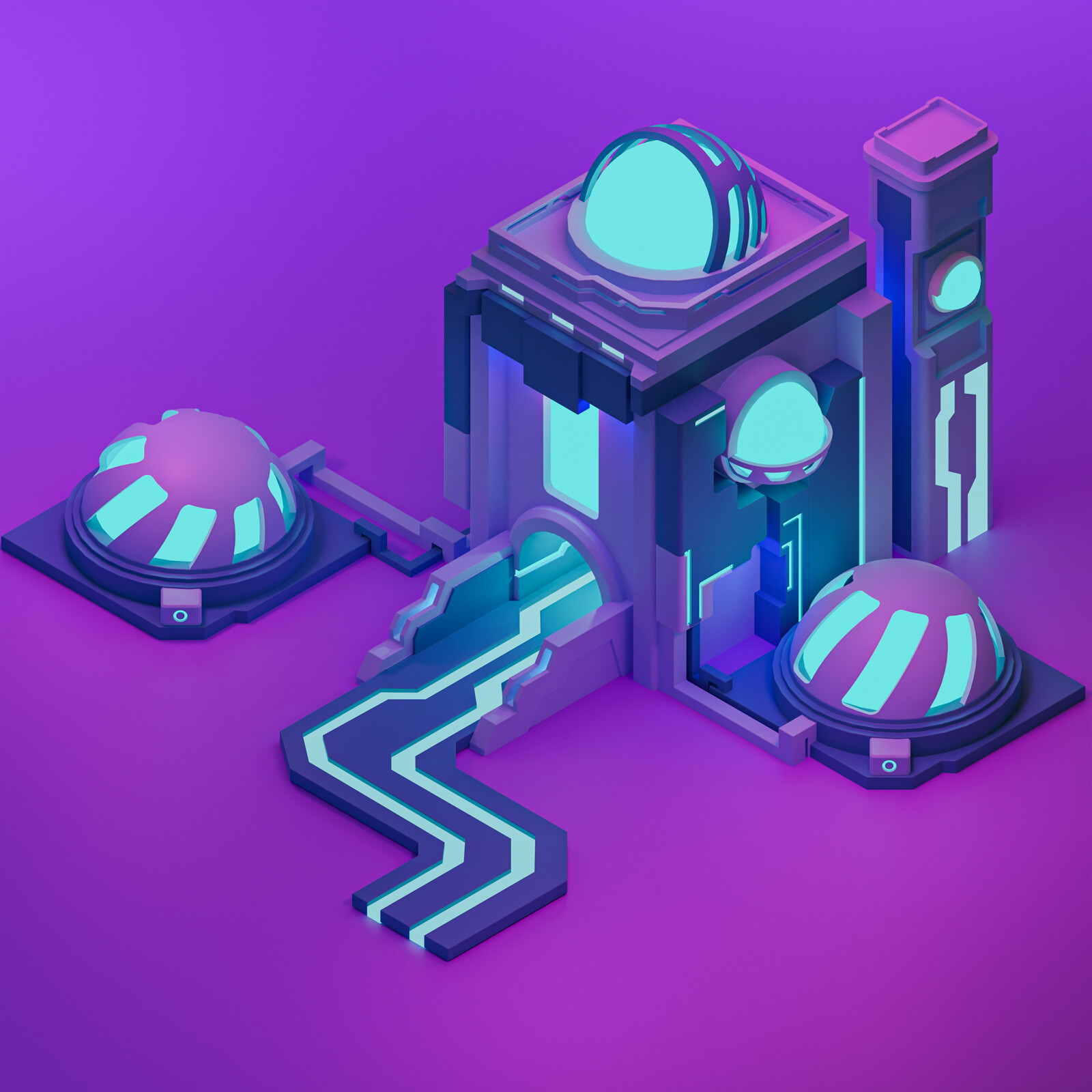 Dhrubo Majumder - 3D low poly Sci Fi game environment