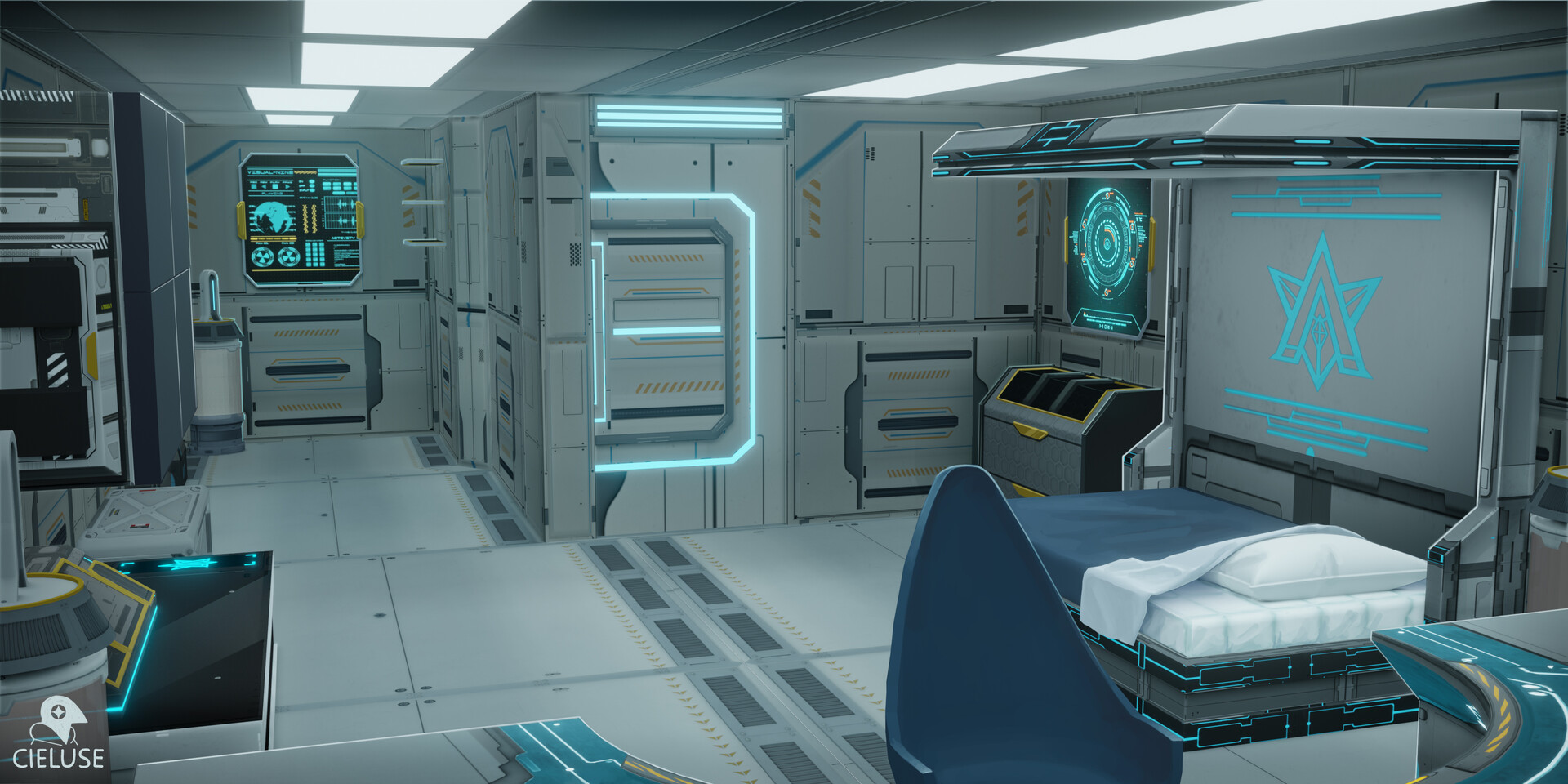 ArtStation - Sci-fi spaceship crew room