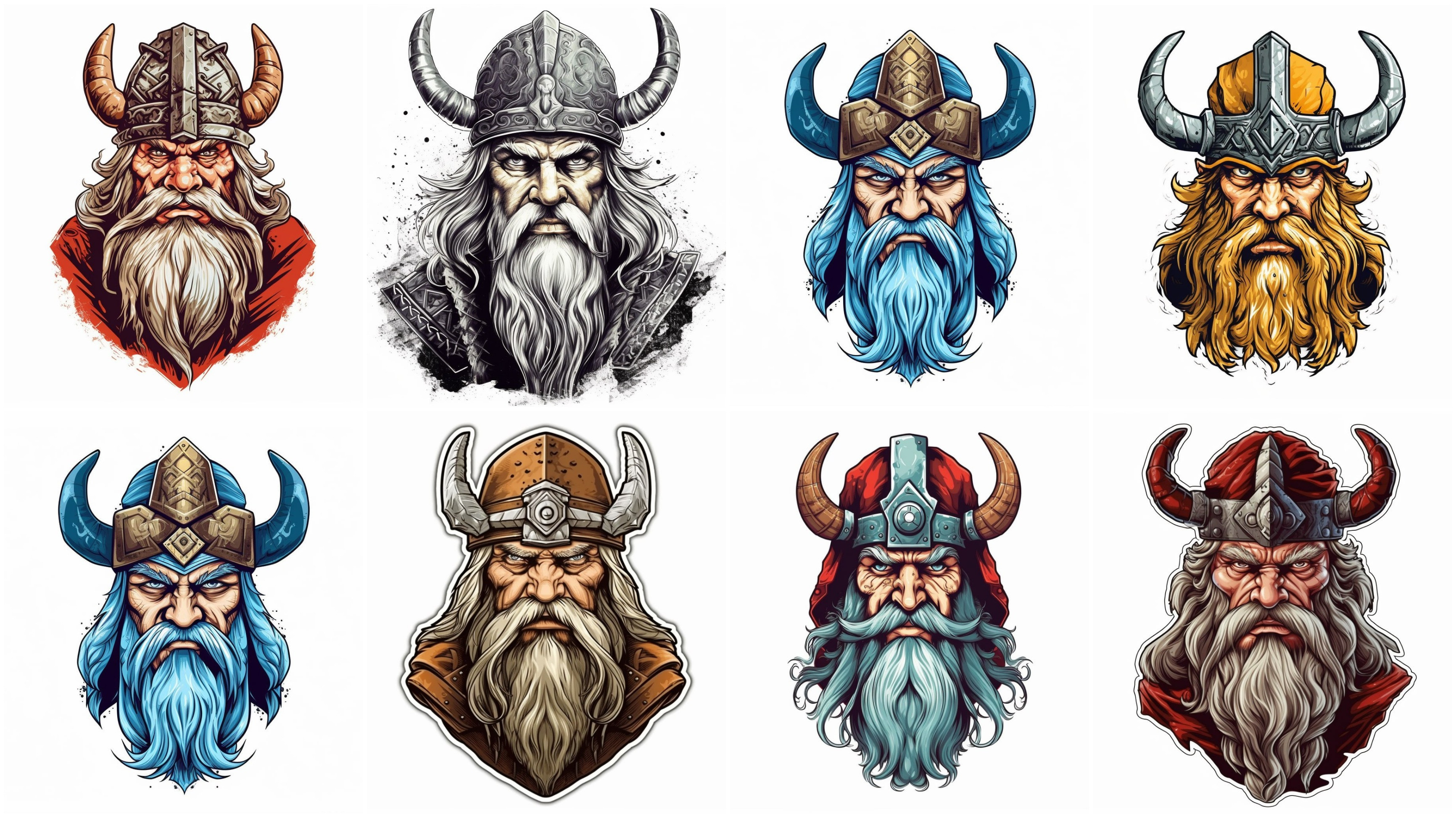 3D Head Sculpt References in 4K - Tika Art - +200 Viking Male Stickers (4k)