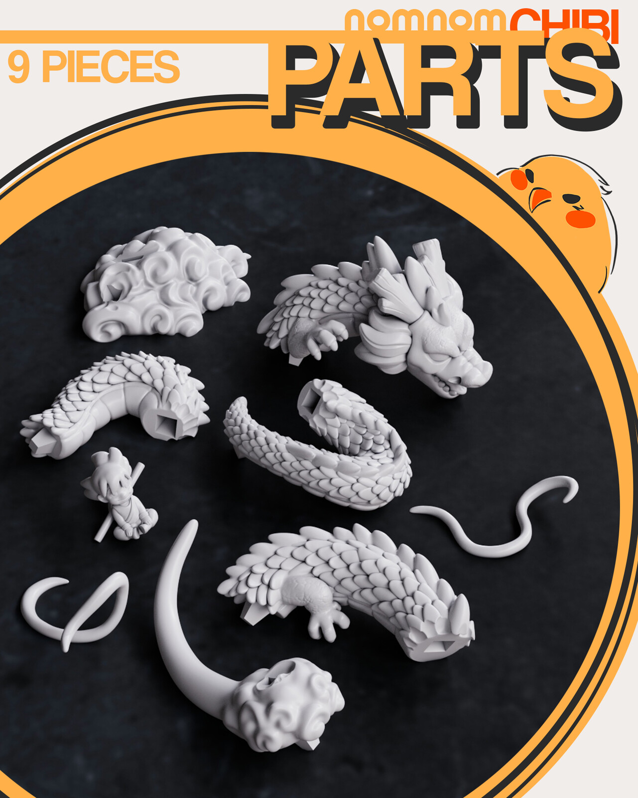 NomNom Figures - Chibi Shenron with Goku