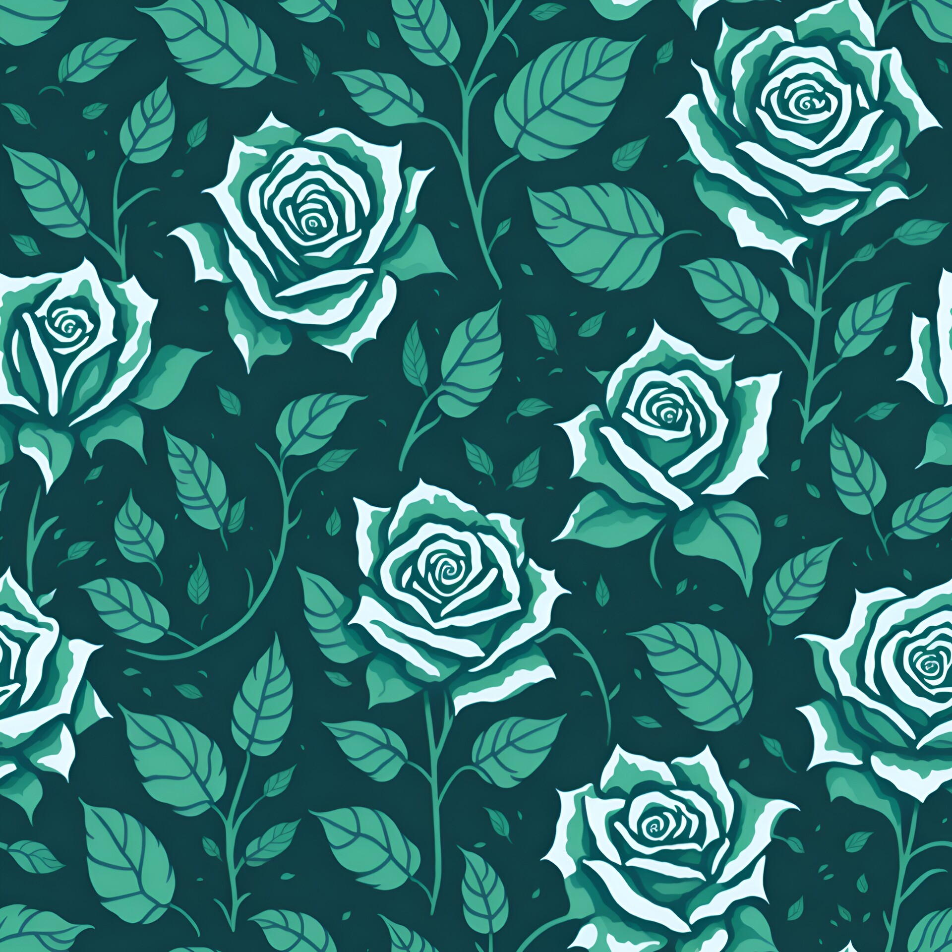 ArtStation - Emerald Enchantment: Immerse in the Lush Green Roses Pattern!
