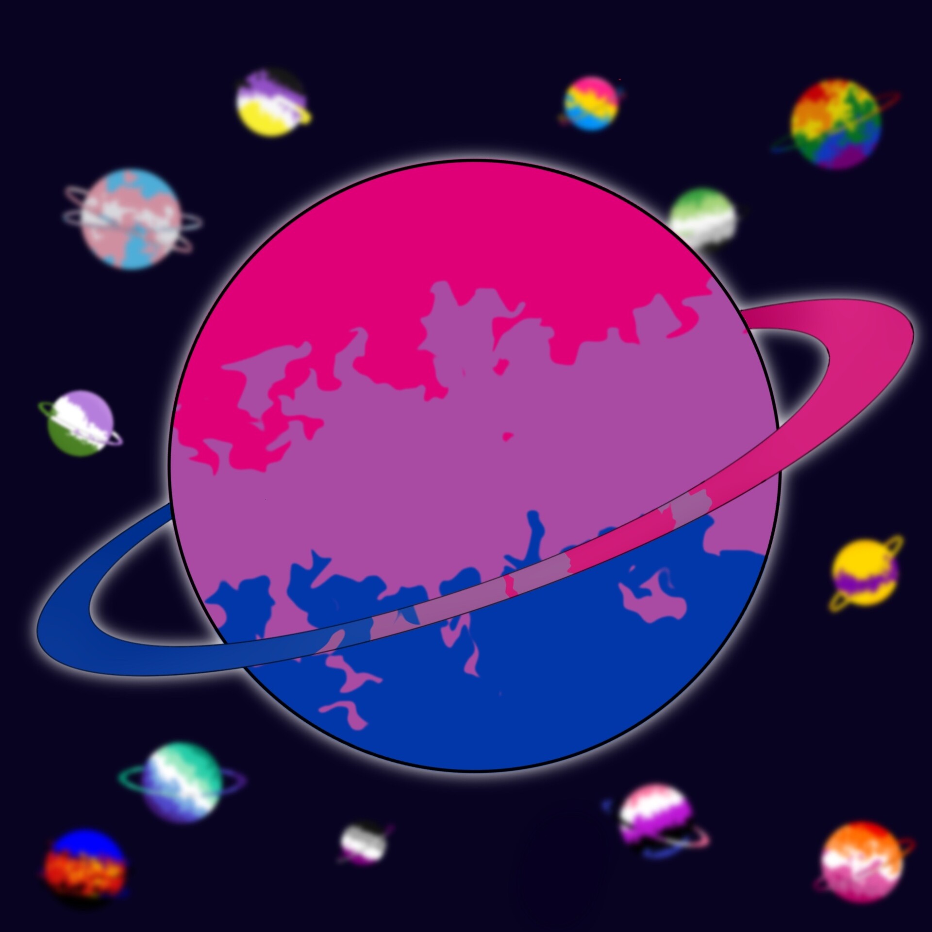 ArtStation - Pride planet: bisexual