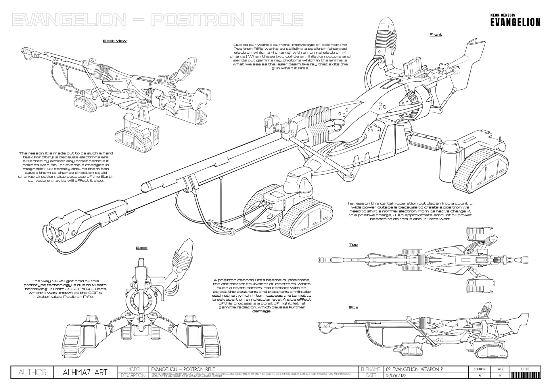 Alhmaz - Evangelion Positron Rifle Blueprint
