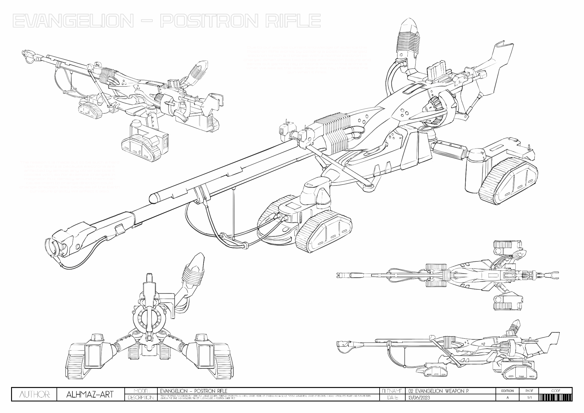Alhmaz - Evangelion Positron Rifle Blueprint