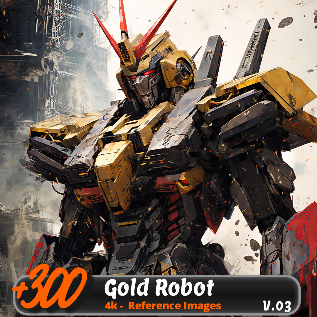 ArtStation - Gold Robot Vol.03/ 4K/ Reference Image