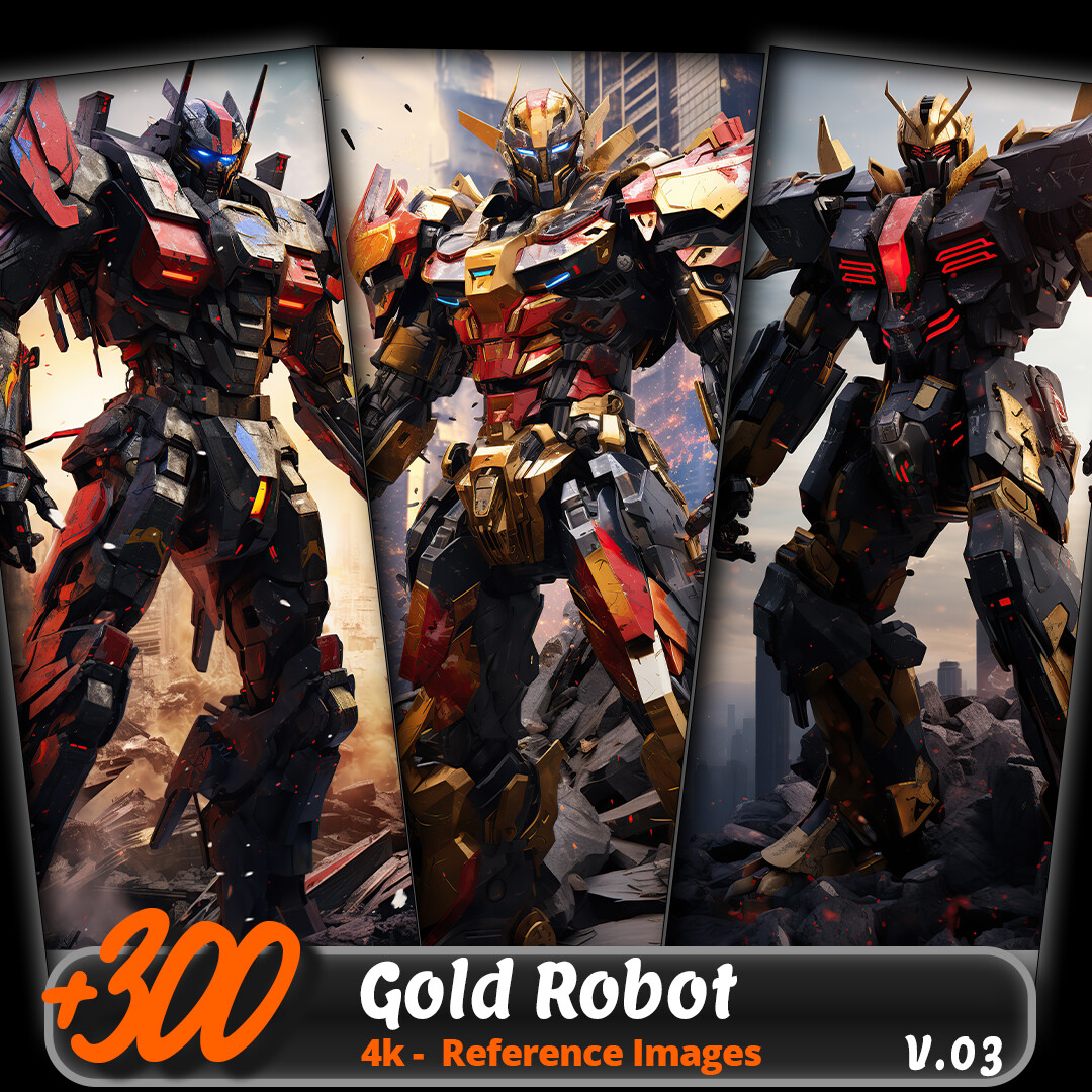 ArtStation - Gold Robot Vol.03/ 4K/ Reference Image