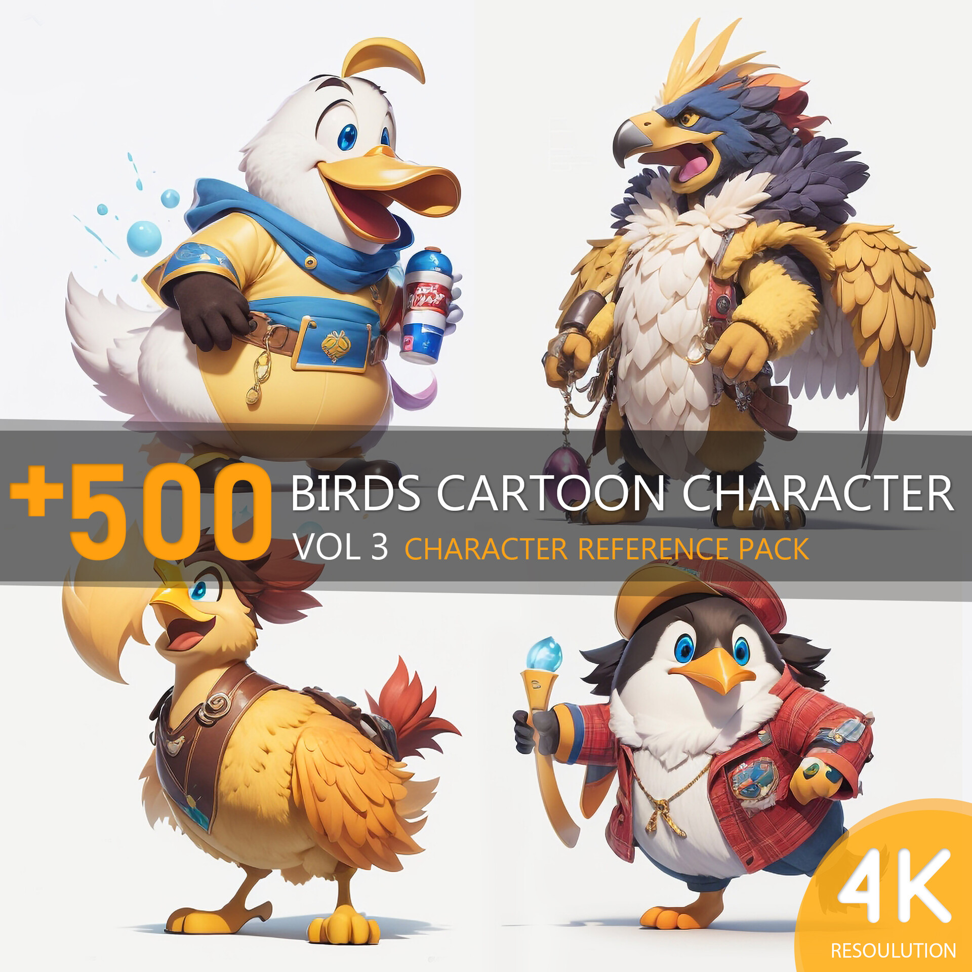 ArtStation - Birds Cartoon Character Design Vol 3-4K|Character ...