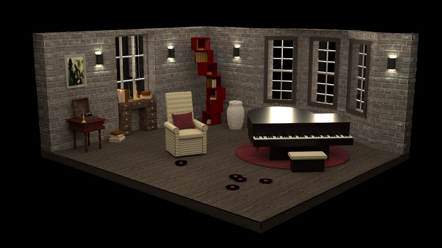 ArtStation - Isometric room (3D MODELING)