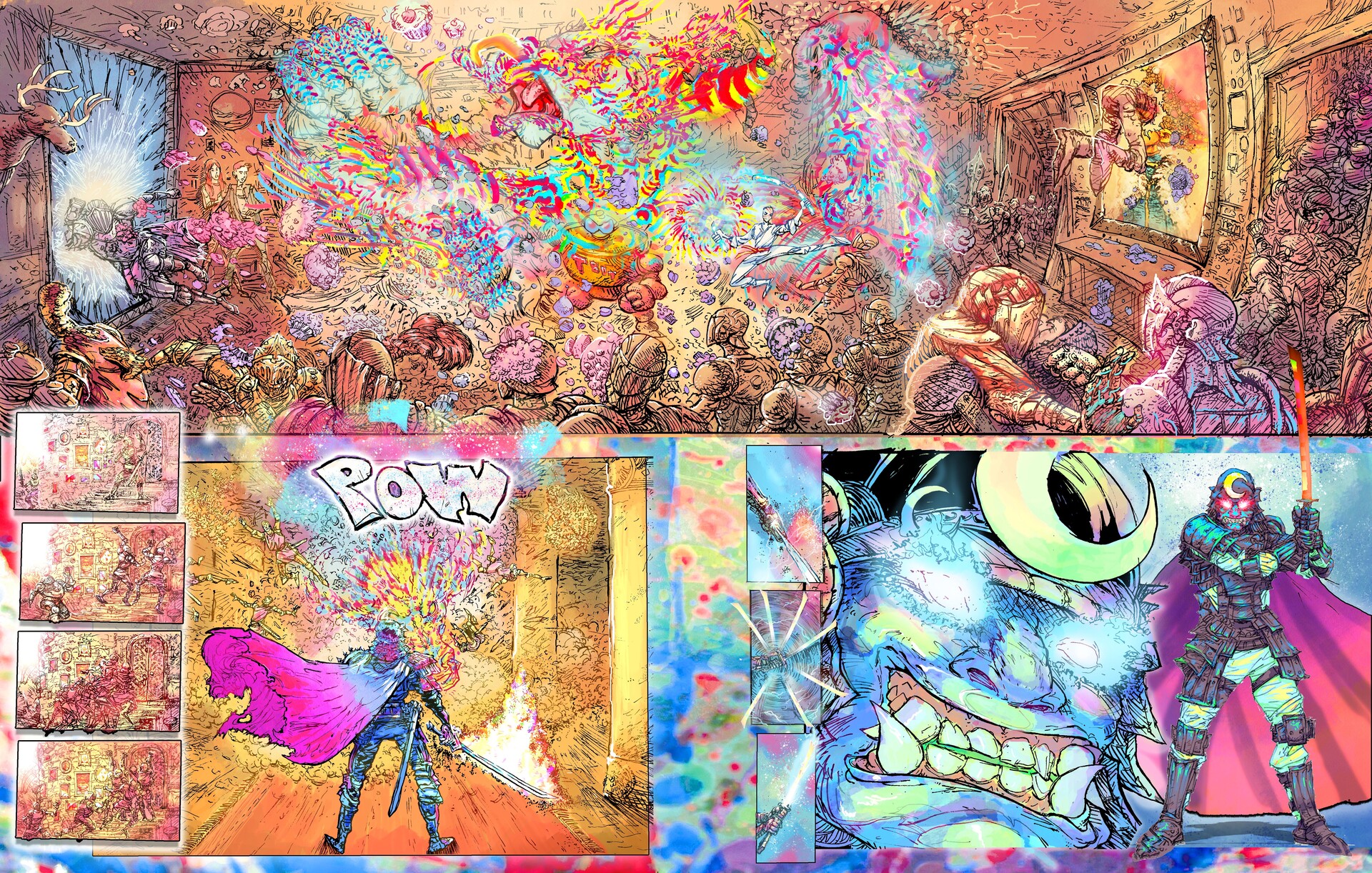 ArtStation - Food Fight Double Page Spread