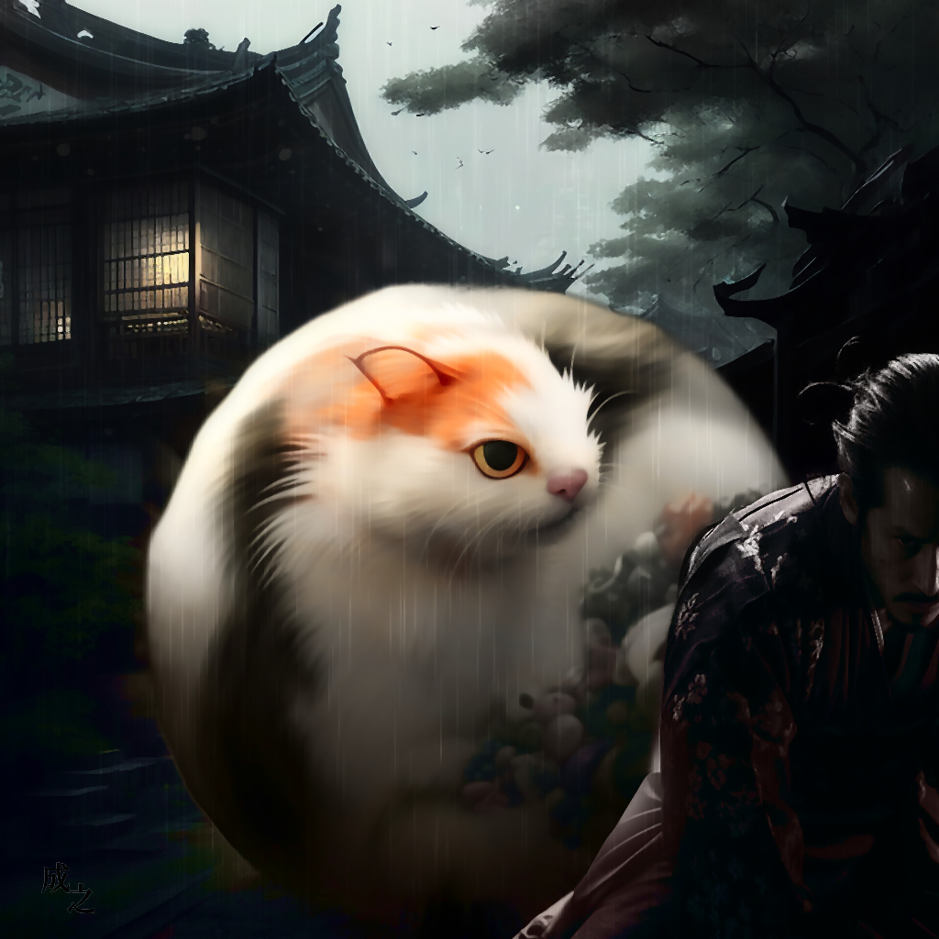 ArtStation - Sunekosuri ( Japanese yokai passing between our feet at ...