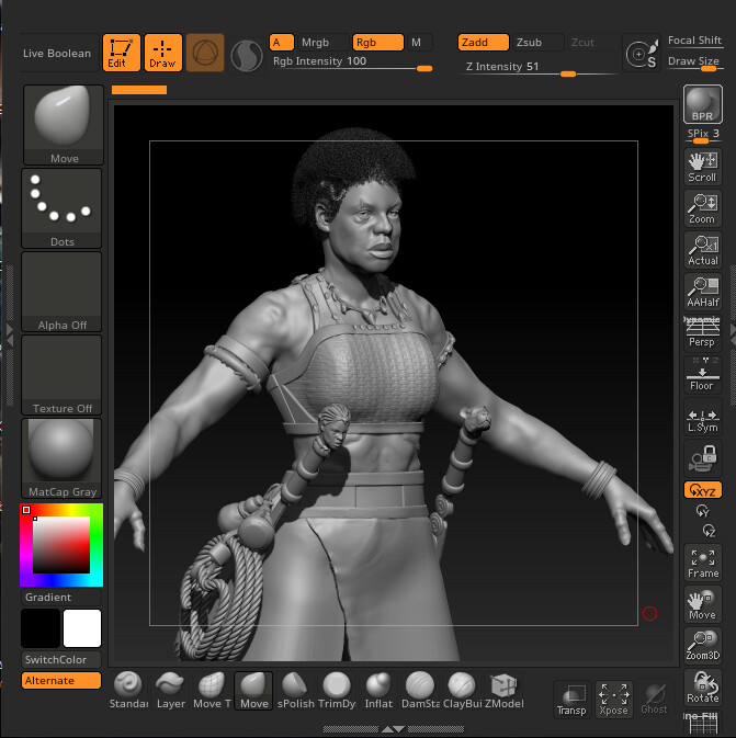ArtStation - 3D Character Modeling Woman King Viola Davis Nansica