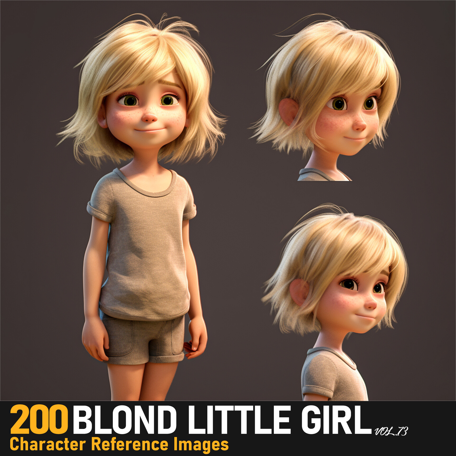 ArtStation - Blond Little Girl VOL.73| 4K Reference Images
