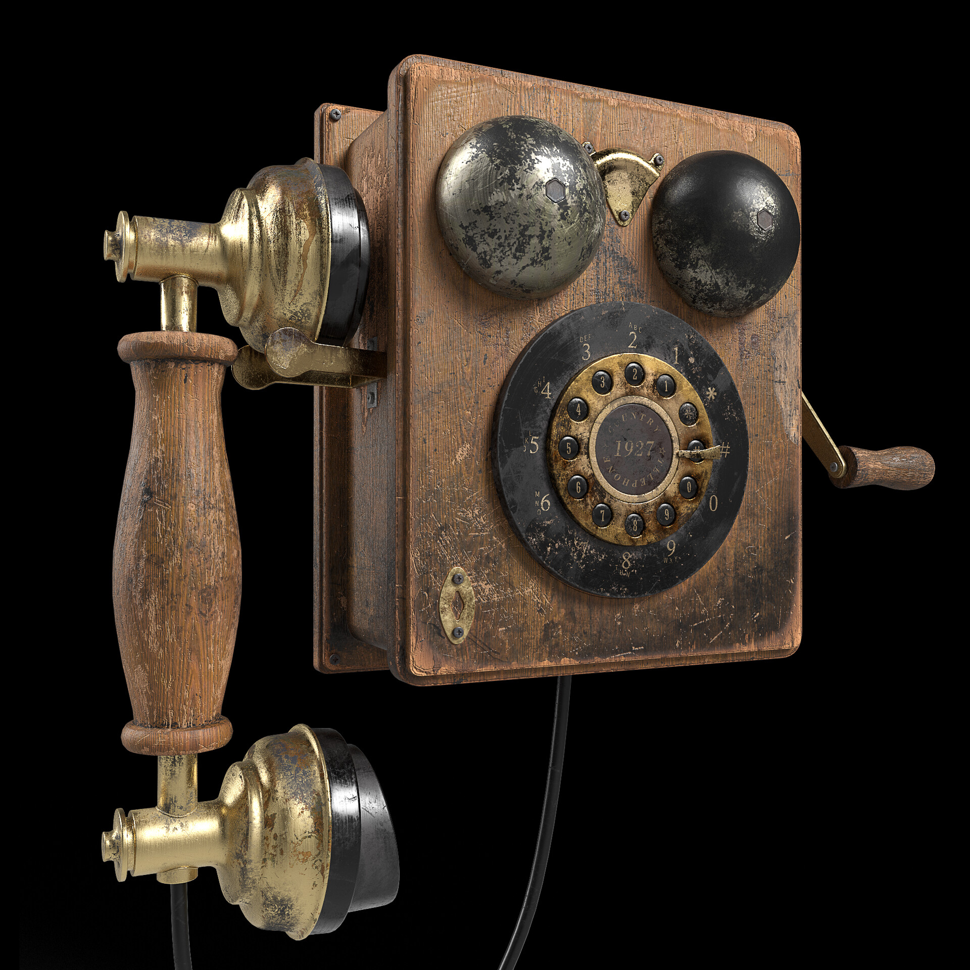 ArtStation - Wooden Wall Telephone