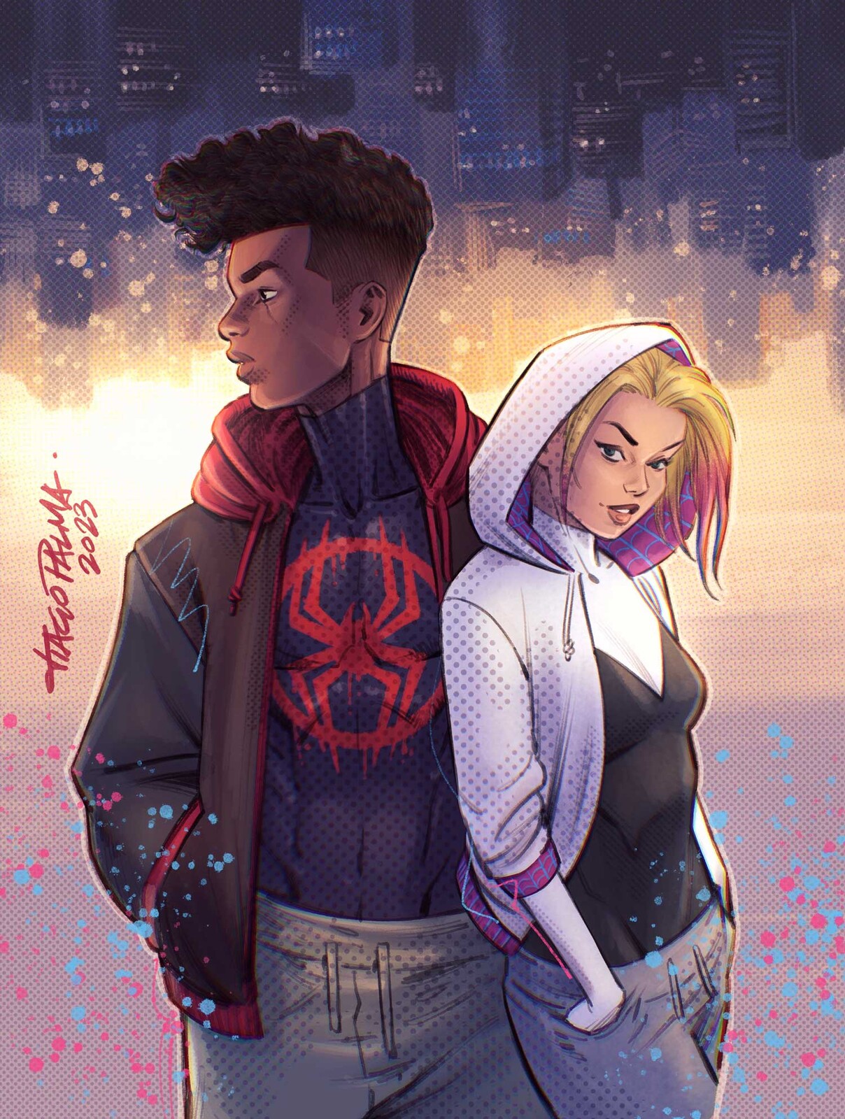 Tiago Palma - Miles Morales and SpiderGwen Fanart