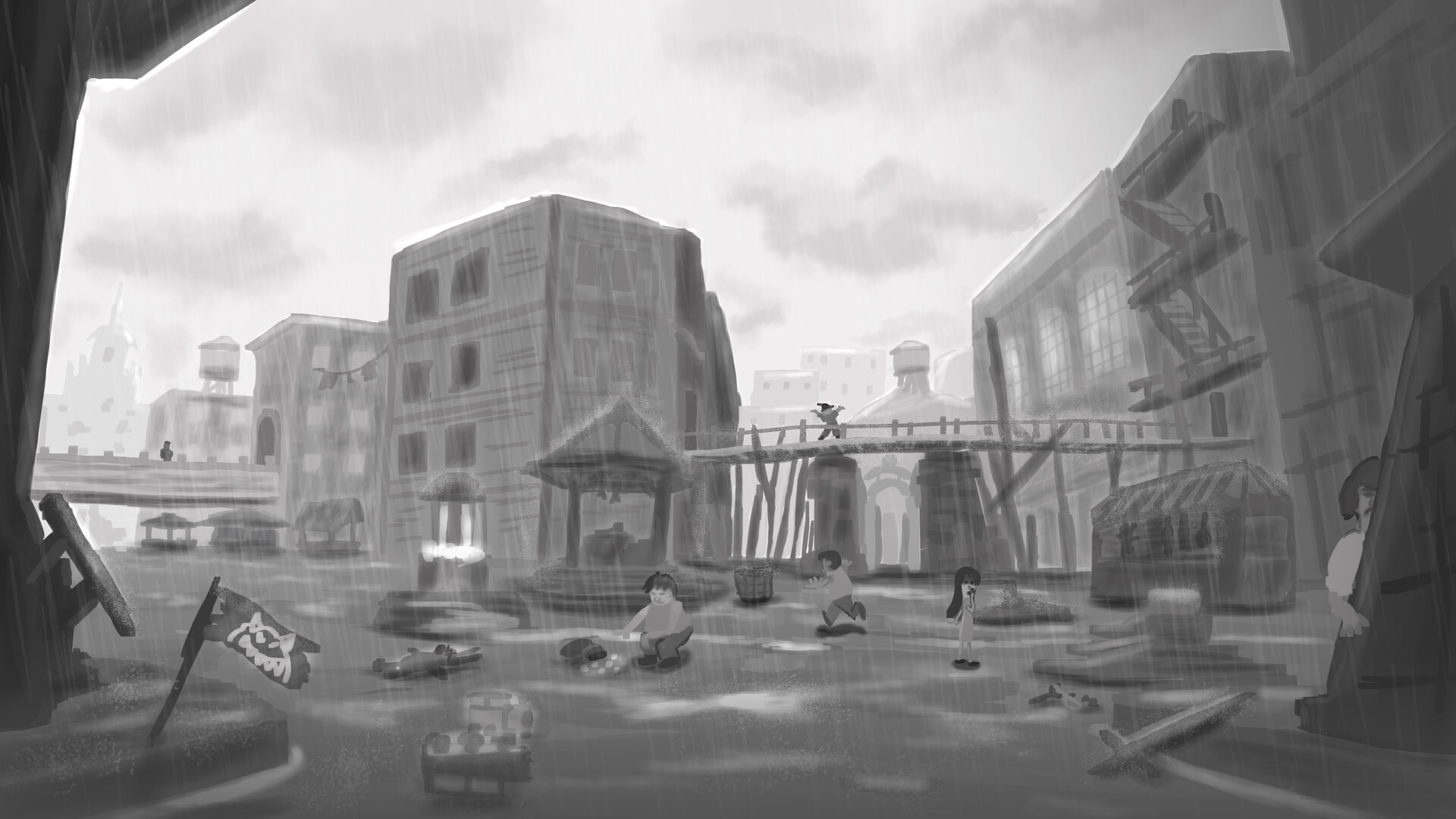 ArtStation - La Commune de Paris, le marché des enfants rouges