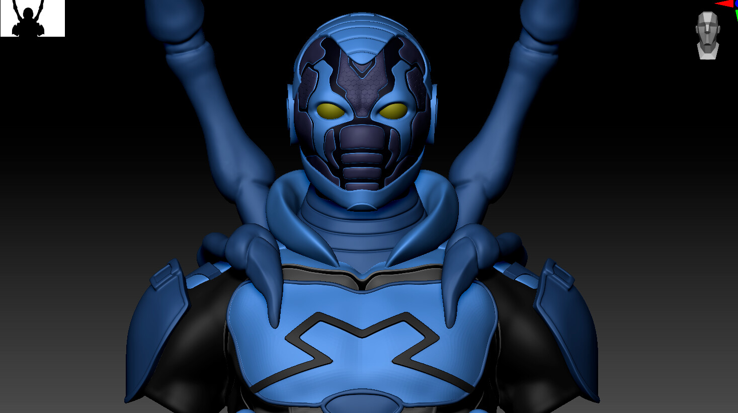 ArtStation - Bust for print of Blue Beetle DC Comic Fan Art.