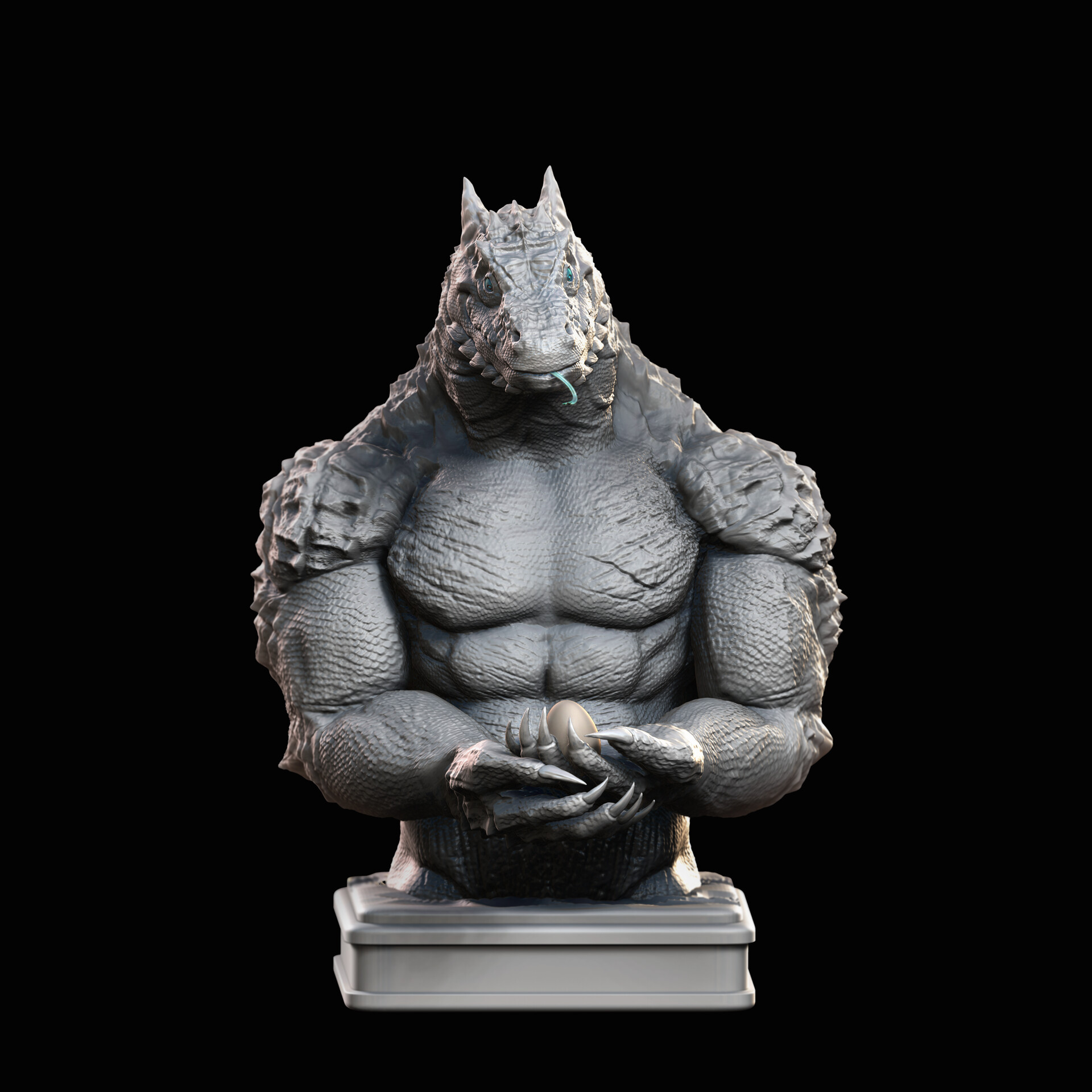 ArtStation - Komodo Dragon Bust