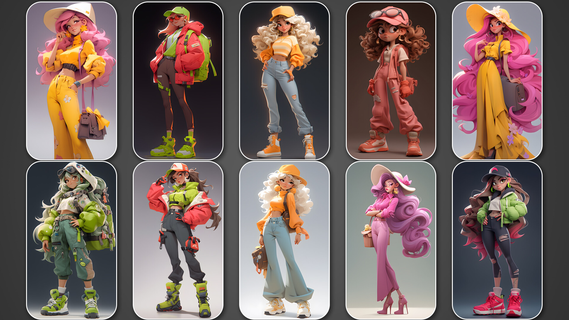 ConceptWithMe - 335 4K Girls-Cartoon Style Reference Pack Vol.01