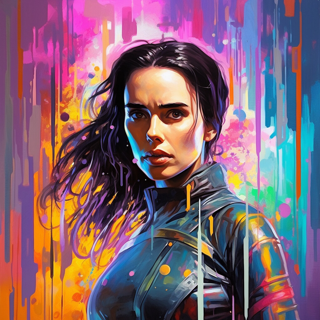 ArtStation - Jennifer Connelly Cyberpunk Agent Neon