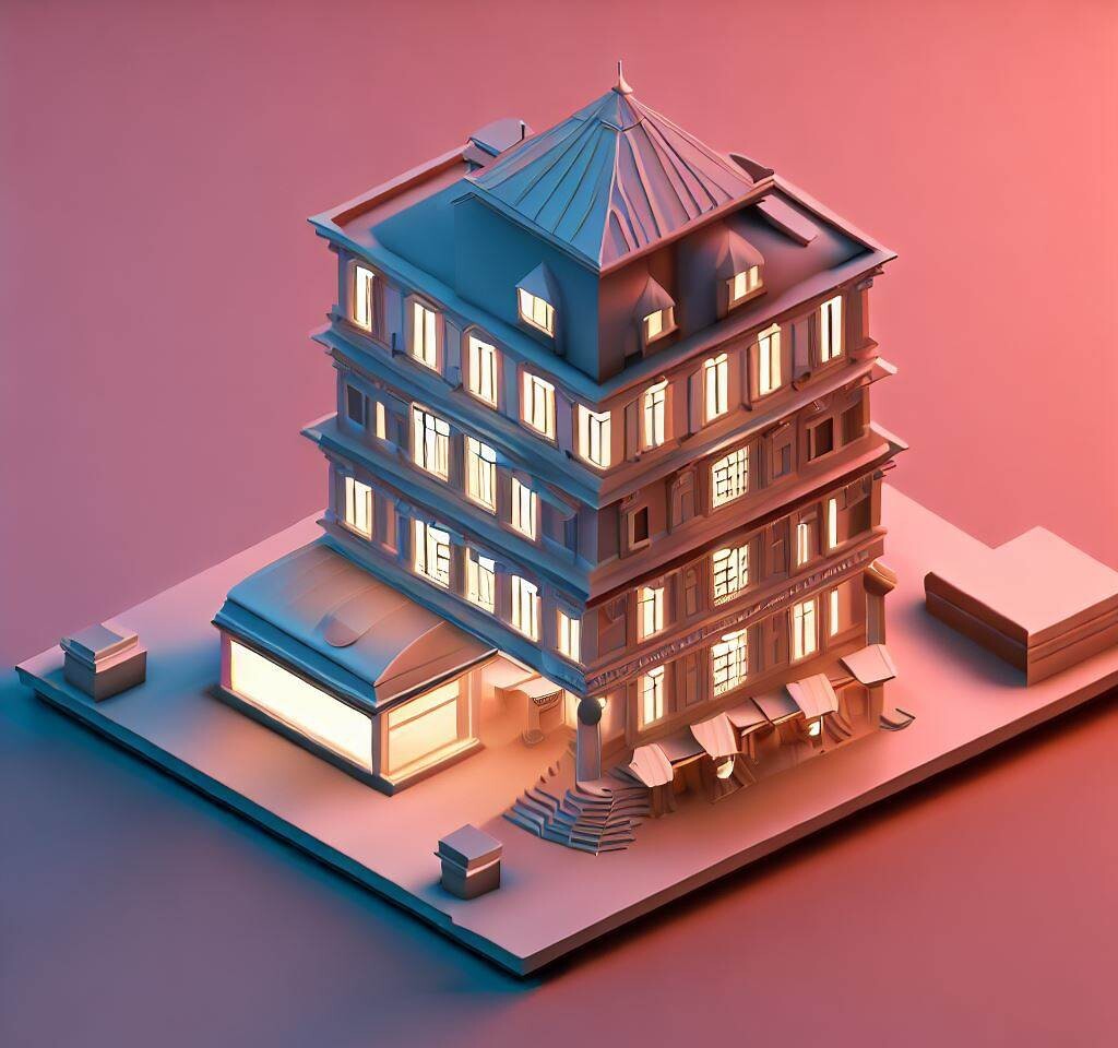 ArtStation - 3D model of luxurious Hotel.