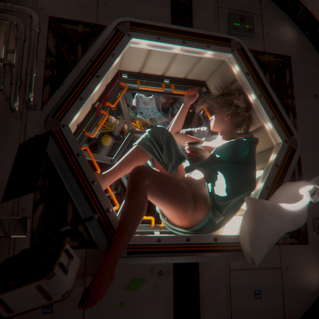 ArtStation - A Momentary Pause in Zero Gravity